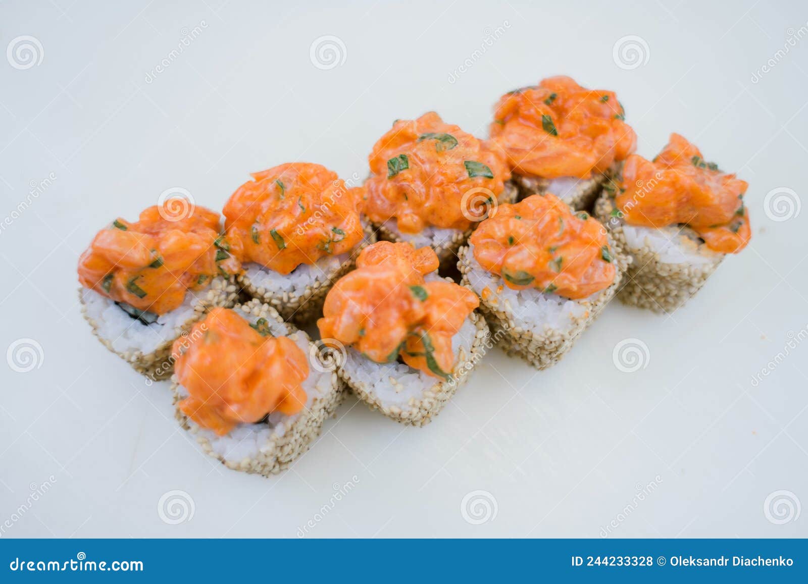 Japanese Roll with Sesame Seeds and Rice Stock Photo - Image of healthy ...