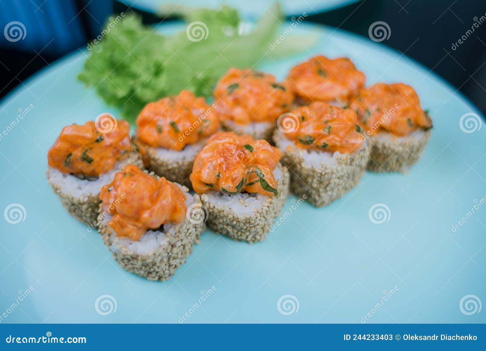 Japanese Roll with Sesame Seeds and Rice Stock Image - Image of ...