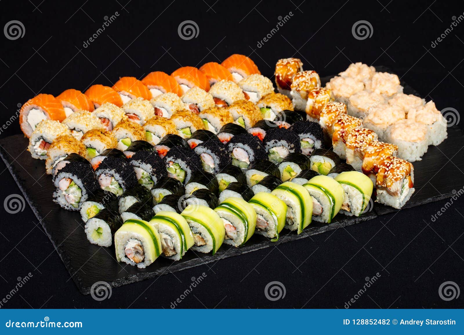 Japanese roll set stock photo. Image of fresh, healthy - 128852482