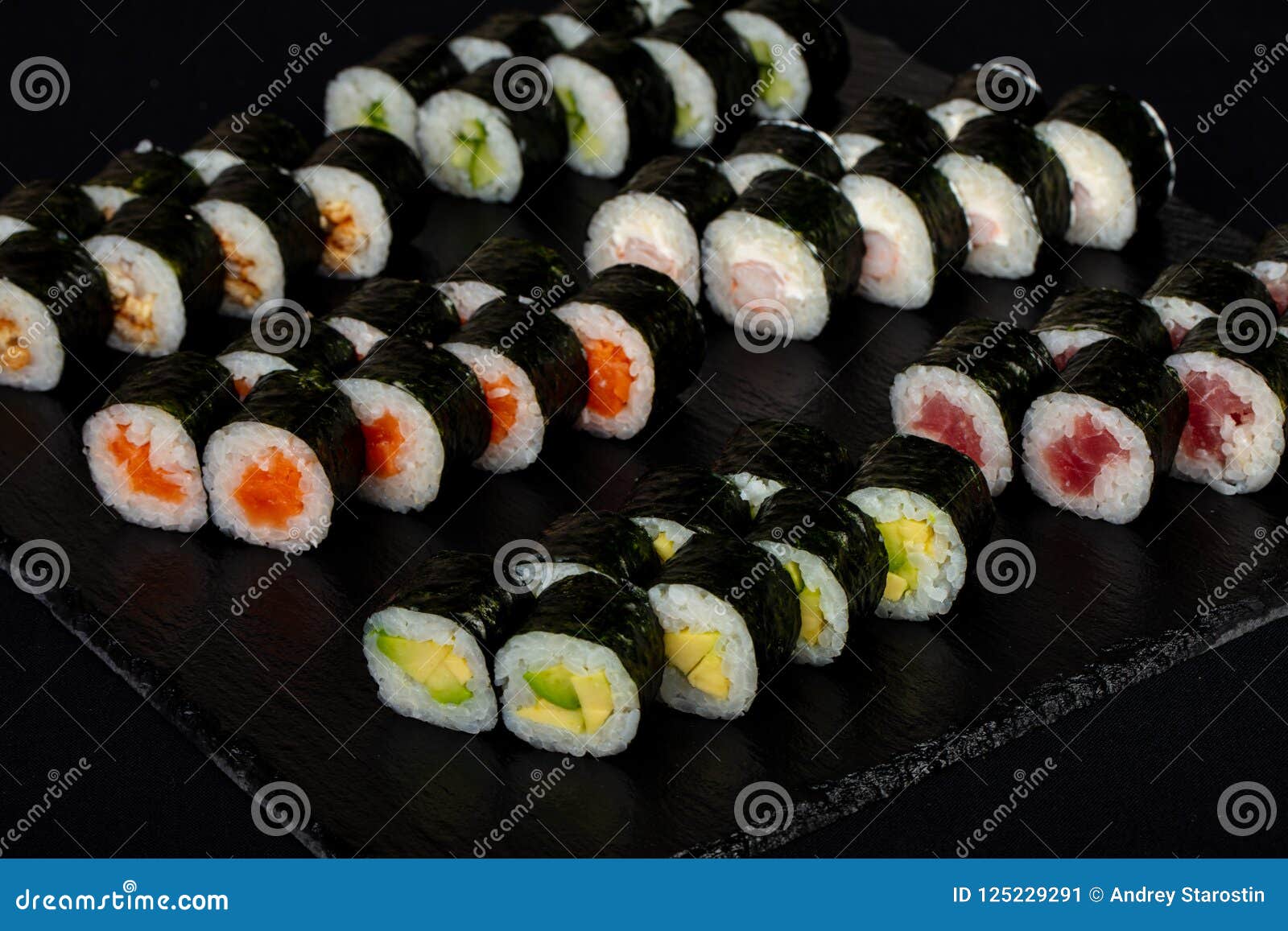 Japanese roll set stock image. Image of tasty, asian - 125229291