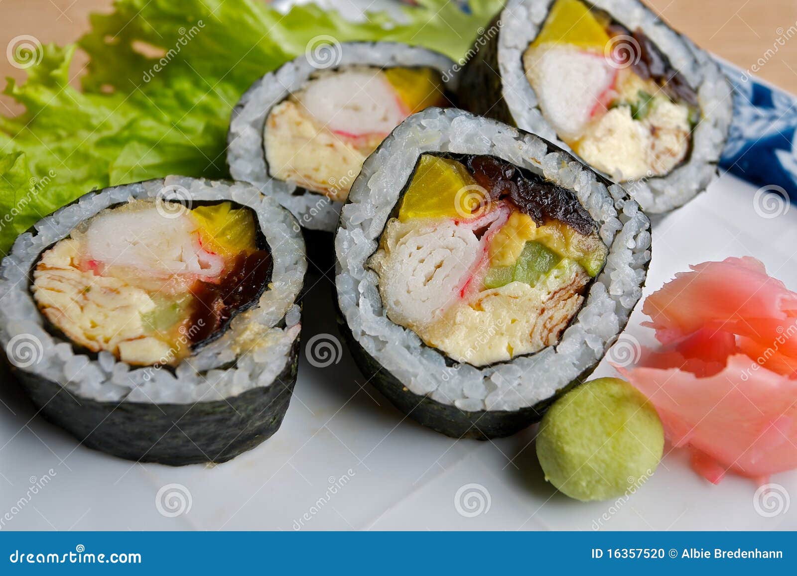 Japanese rolled sushi stock photo. Image of culture, grill - 16357520