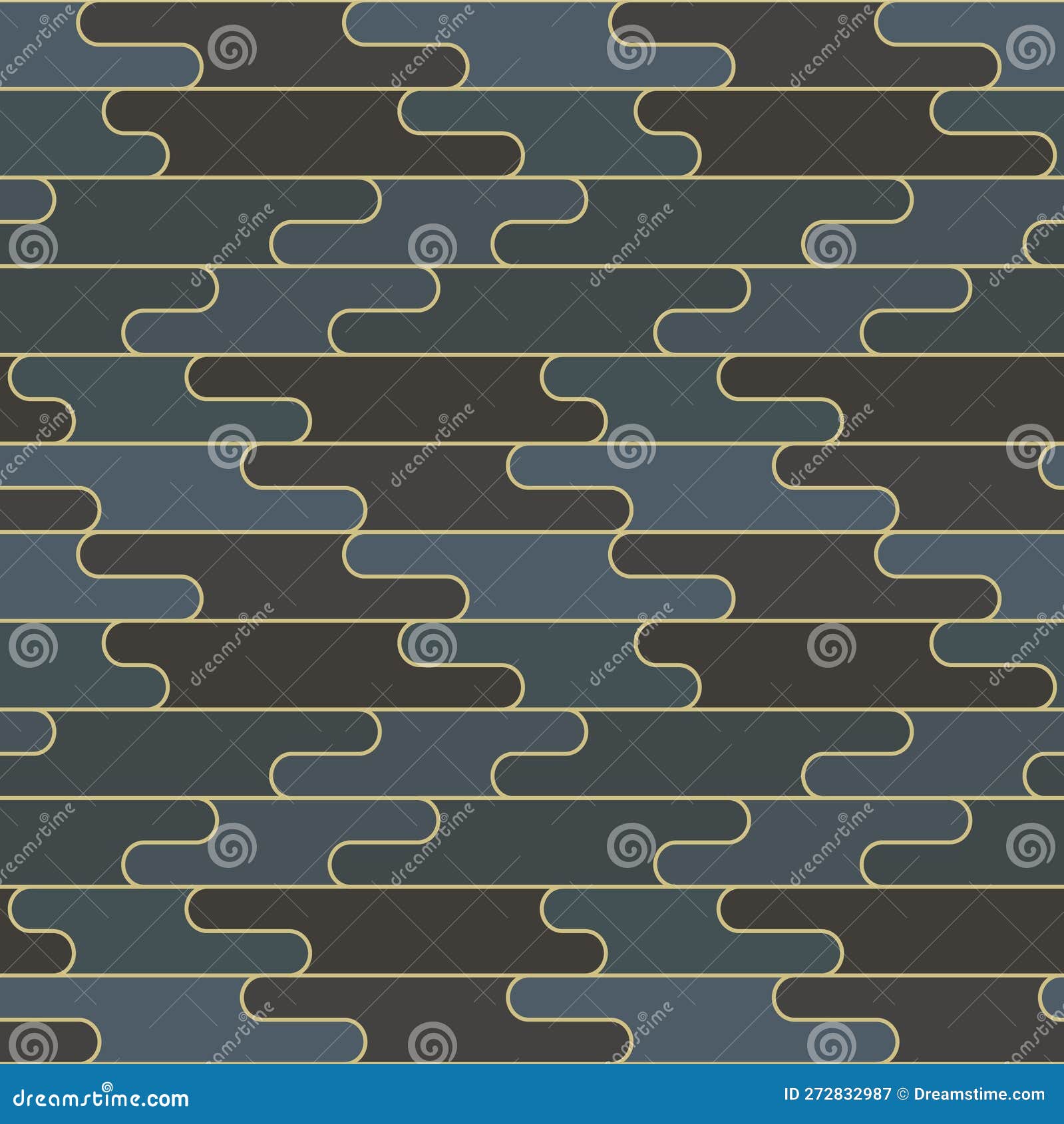 Japanese Round Rectangle Wave Vector Seamless Pattern Stock Vector ...