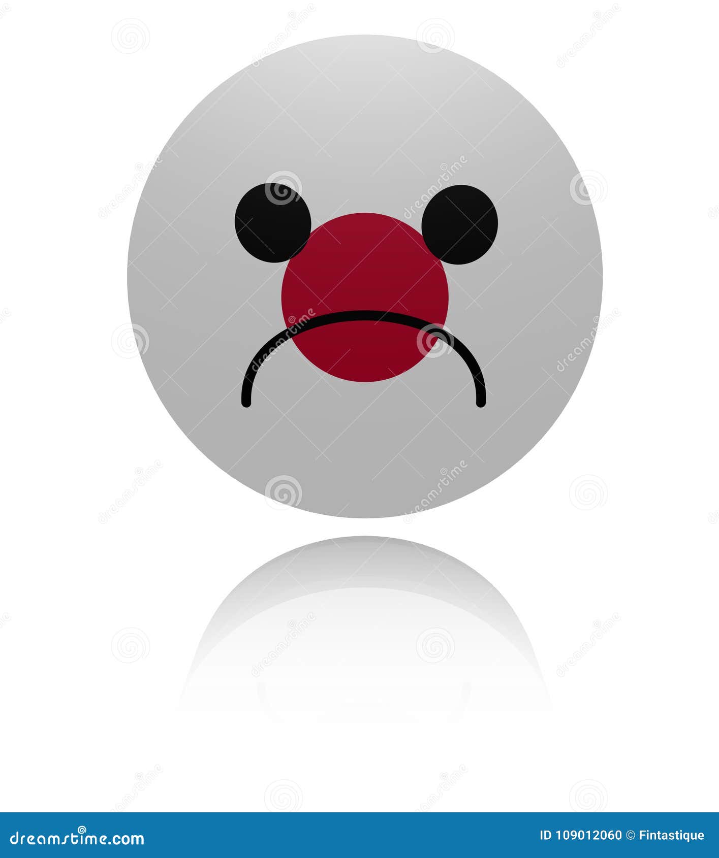 Japanese Sad Icon with Reflection Illustration Stock Illustration ...