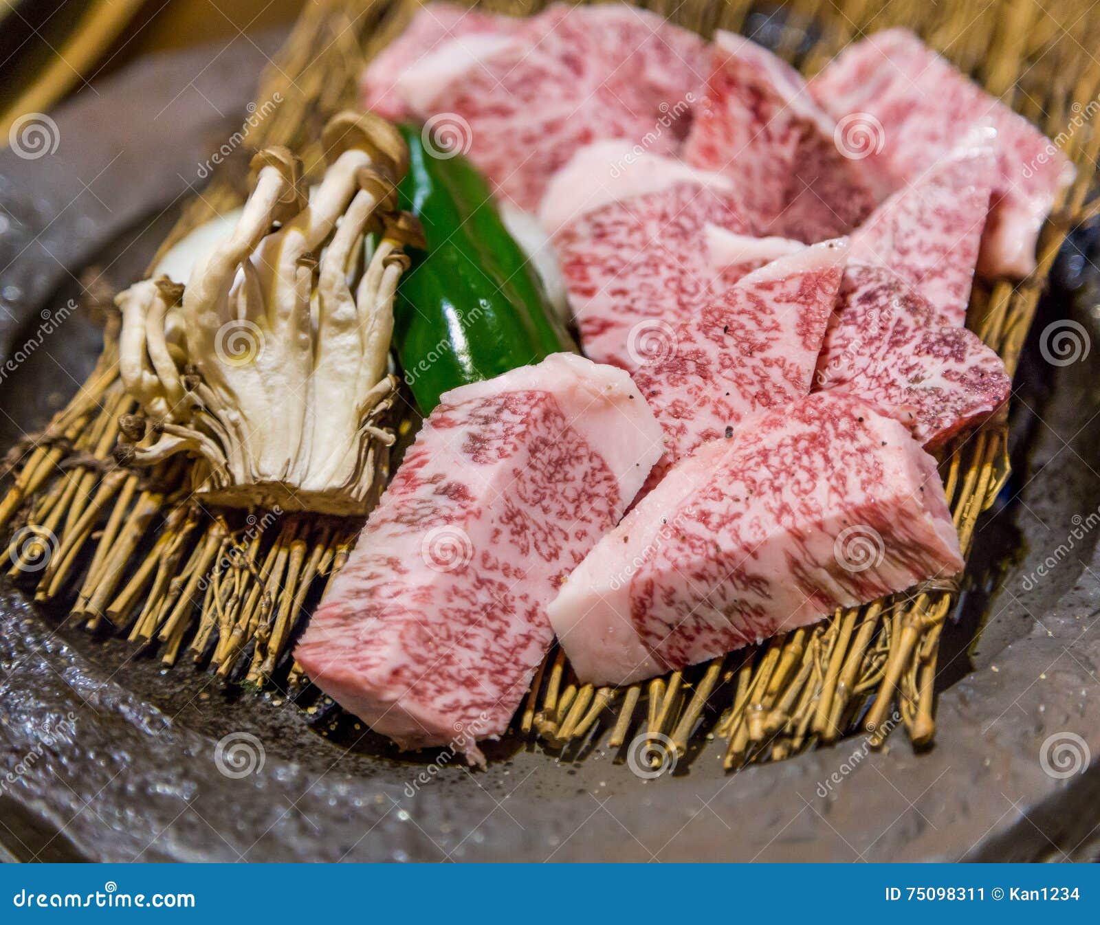 Japanese Saga Raw Beef for Grill and Steak. Stock Image - Image of ...