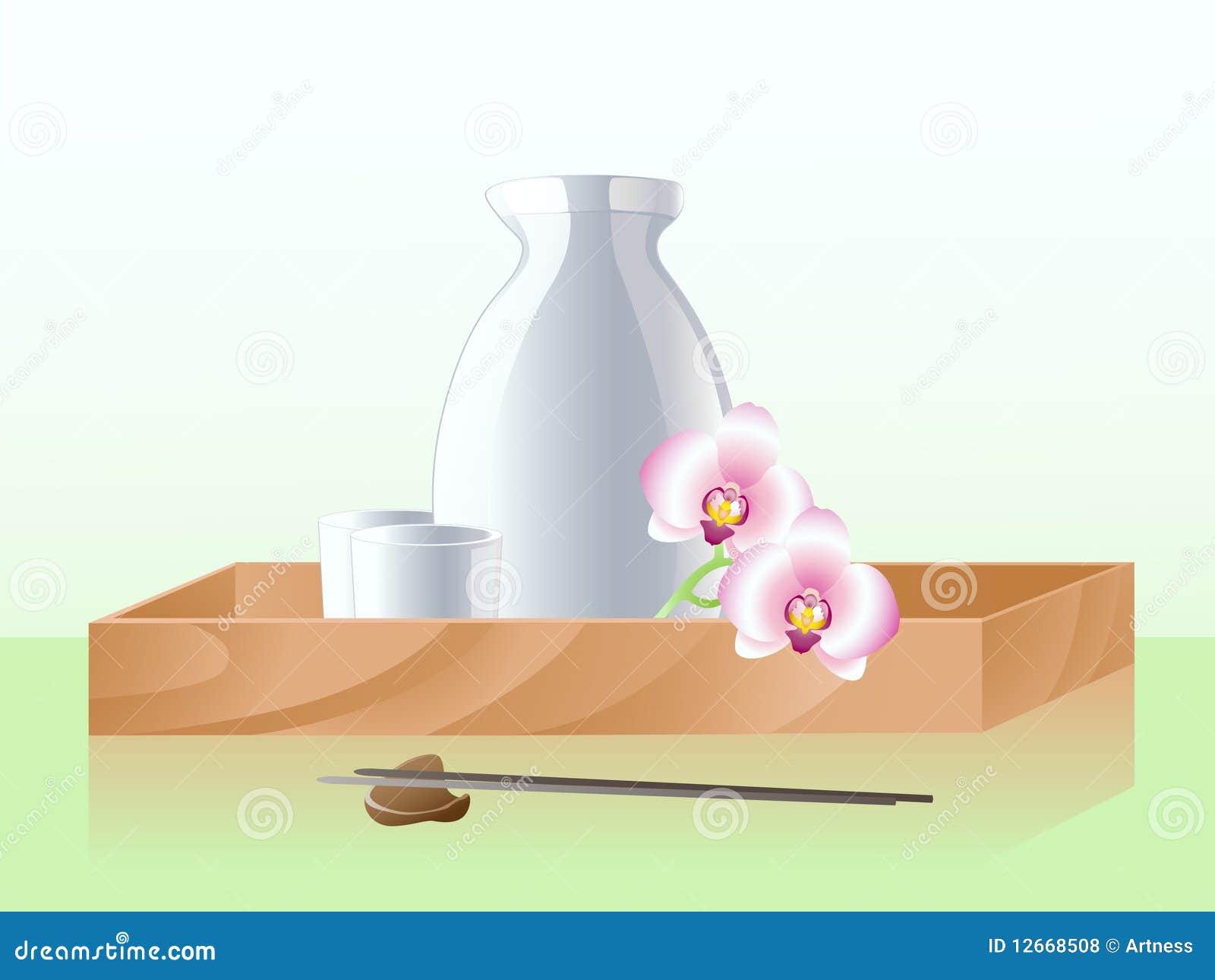 Japanese Sake Ads At Hot Spring Cartoon Vector | CartoonDealer.com ...