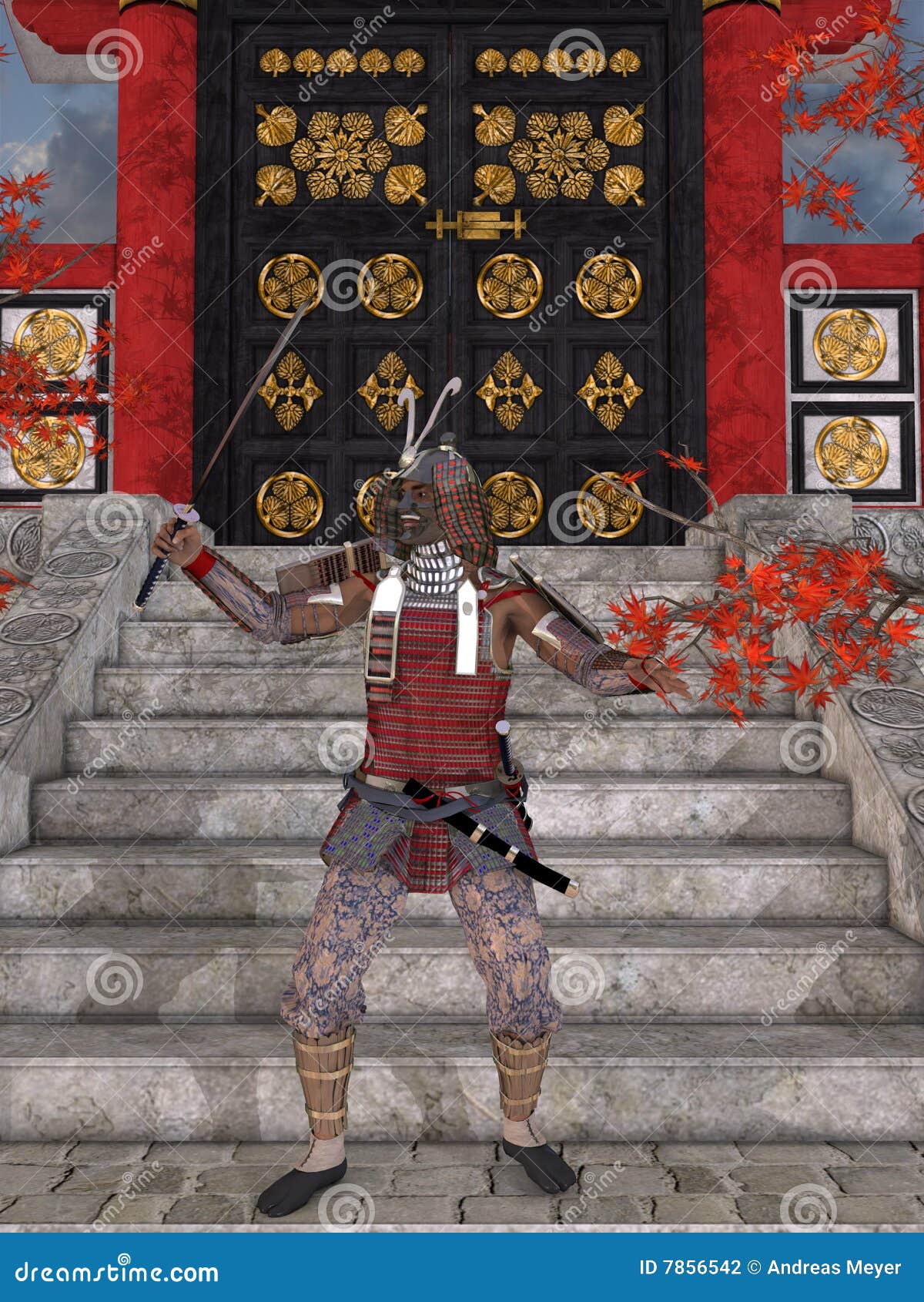 Japanese Samurai stock illustration. Illustration of people - 7856542