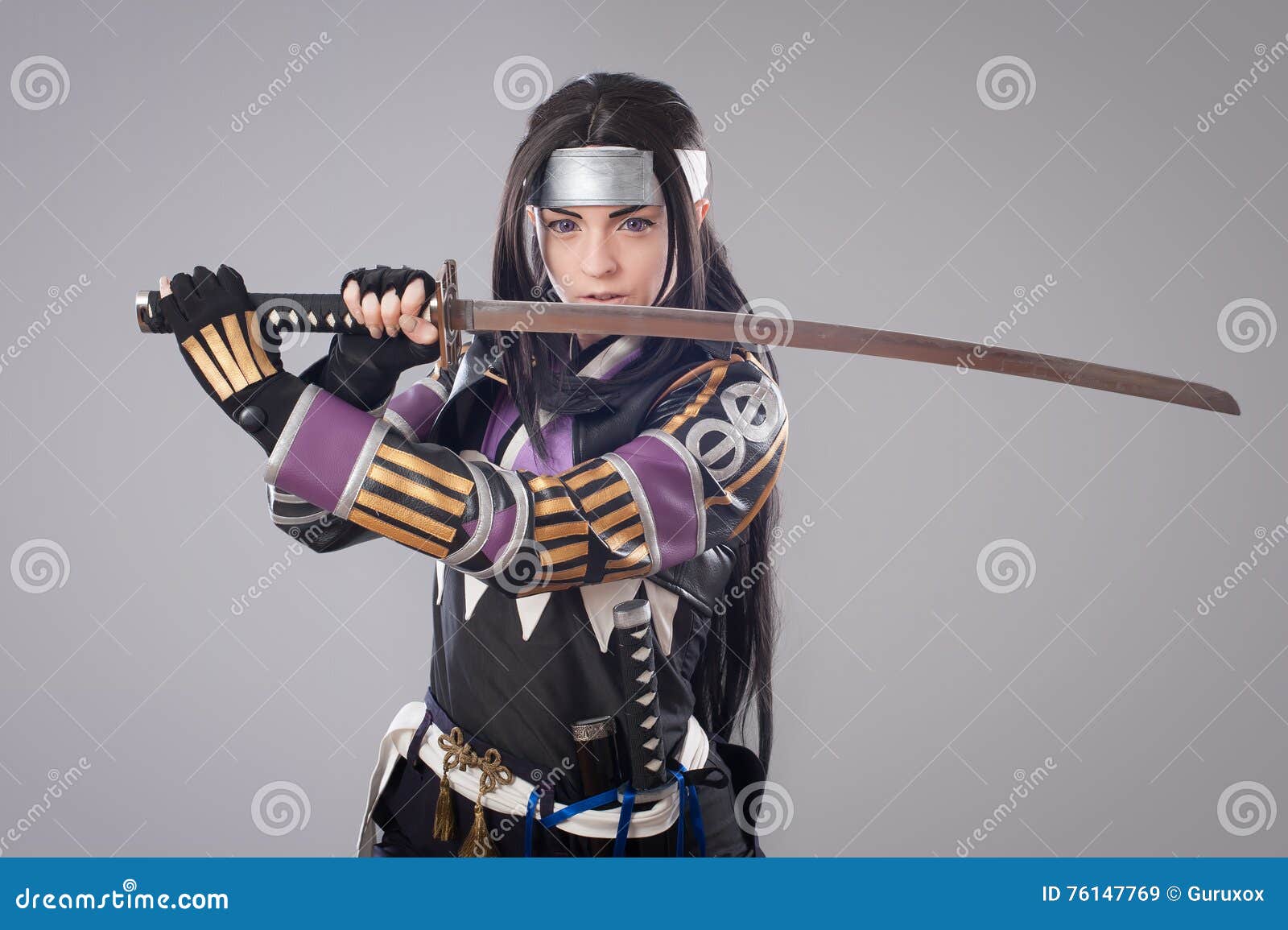 Japanese Samurai with Katana Sword Stock Image - Image of manga, attack ...