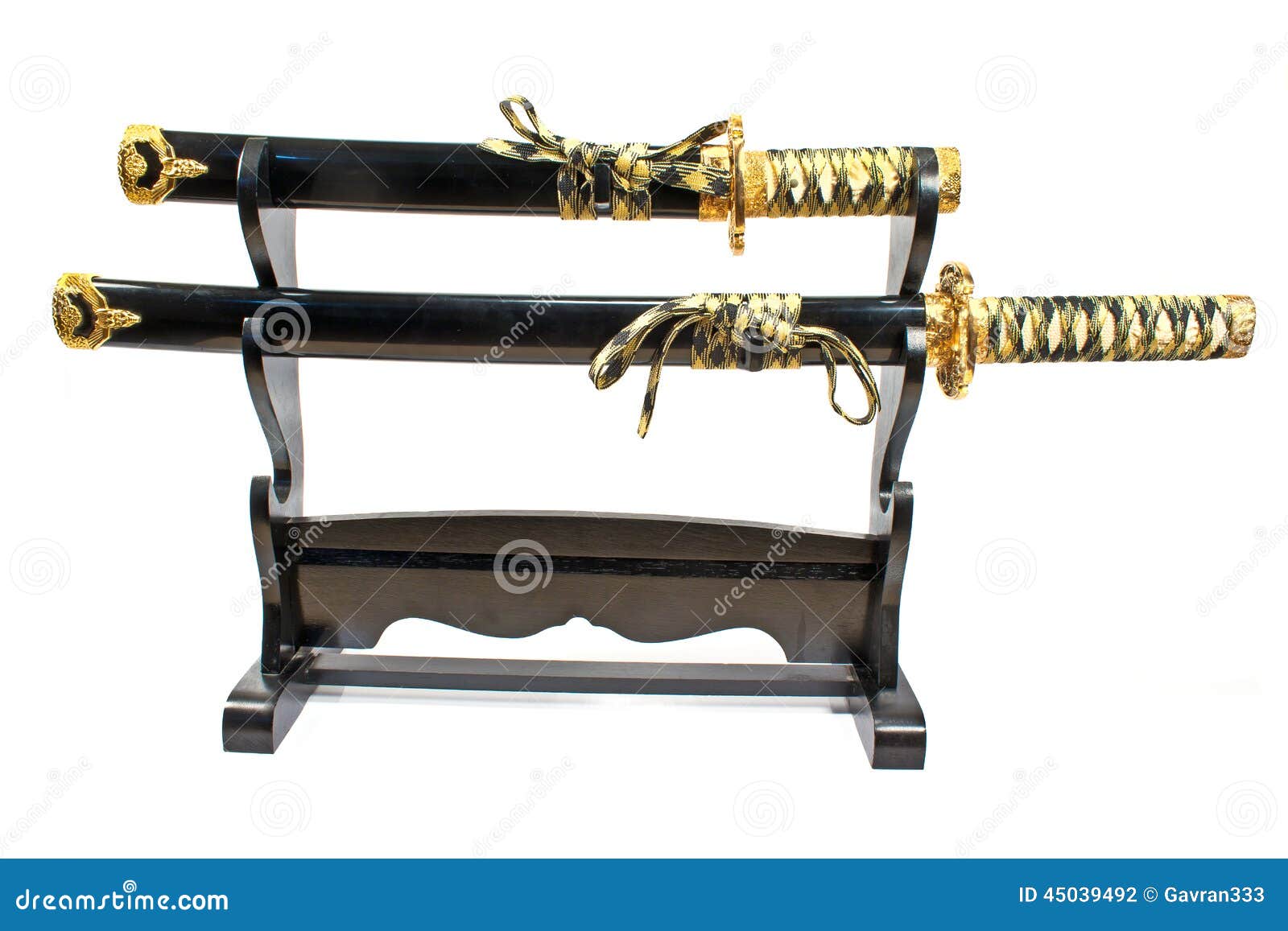 Japanese Samurai Katana Swords on Stand Stock Photo - Image of power ...