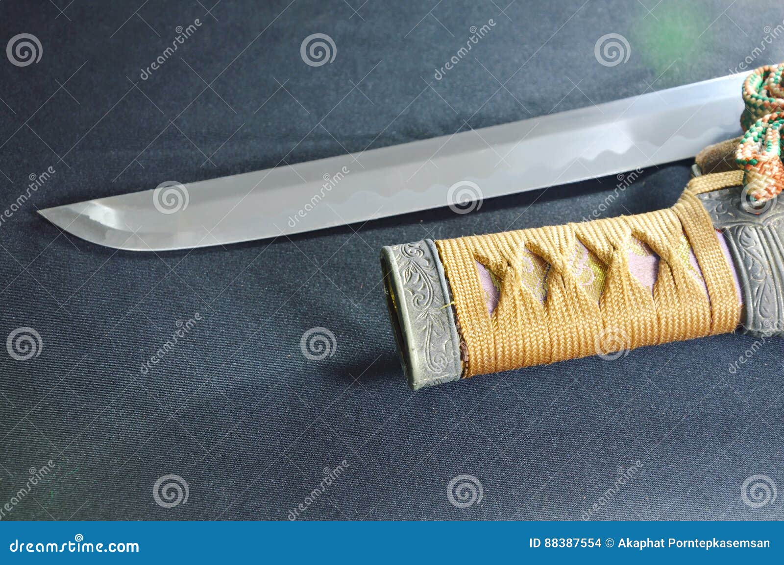 Japanese Samurai Sword Blade and Scabbard Stock Photo - Image of iron ...