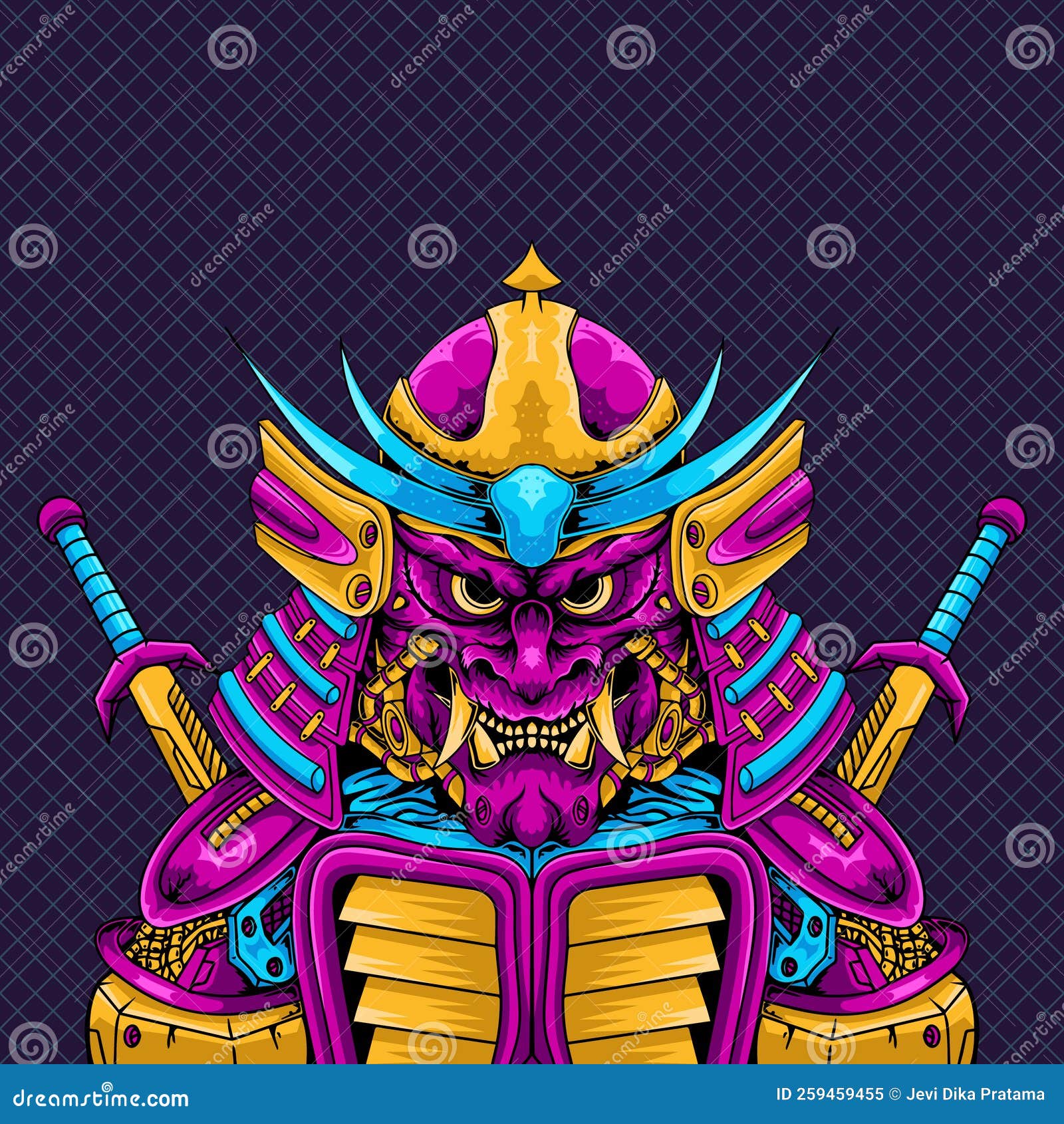 Japanese Samurai Warrior with Katana Vector Stock Vector - Illustration ...