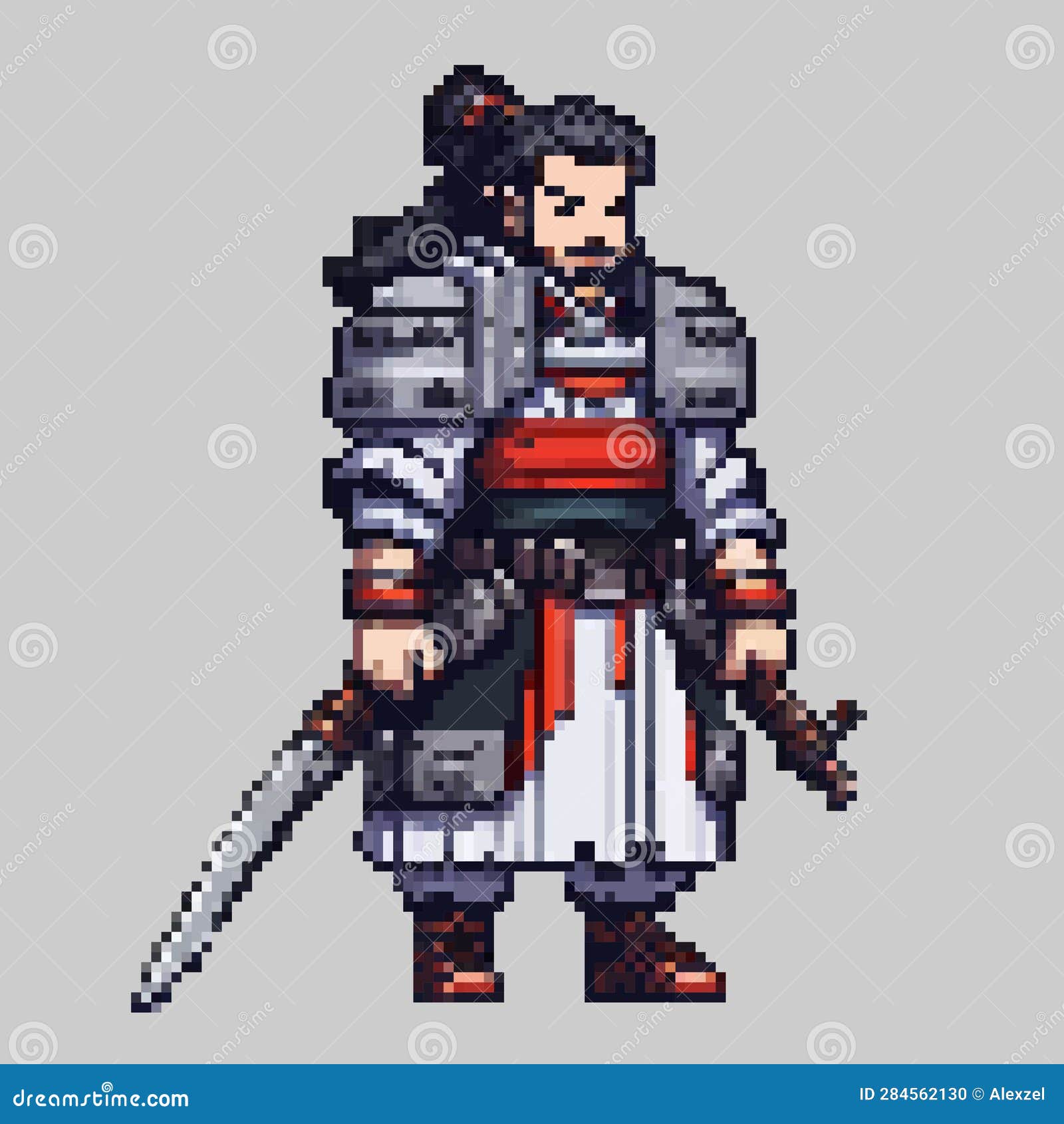 Japanese Samurai Warrior Pixel Art Character for 8 Bit Game Stock ... Japanese Samurai Warrior Pixel Art Character for 8 Bit Game Stock ...