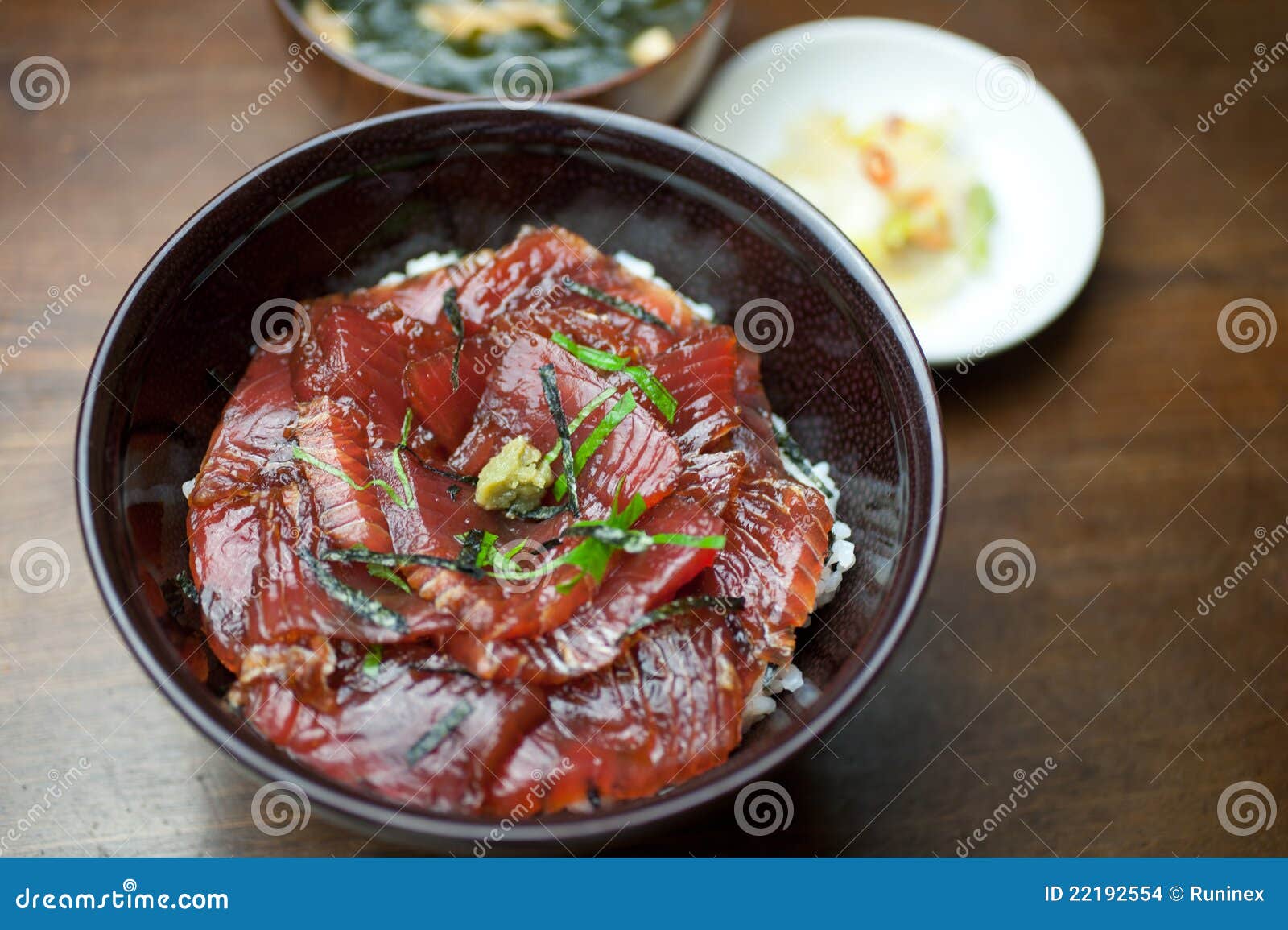Japanese Sashimi Rice Tekkadon Stock Photo - Image of japanese, tureen ...