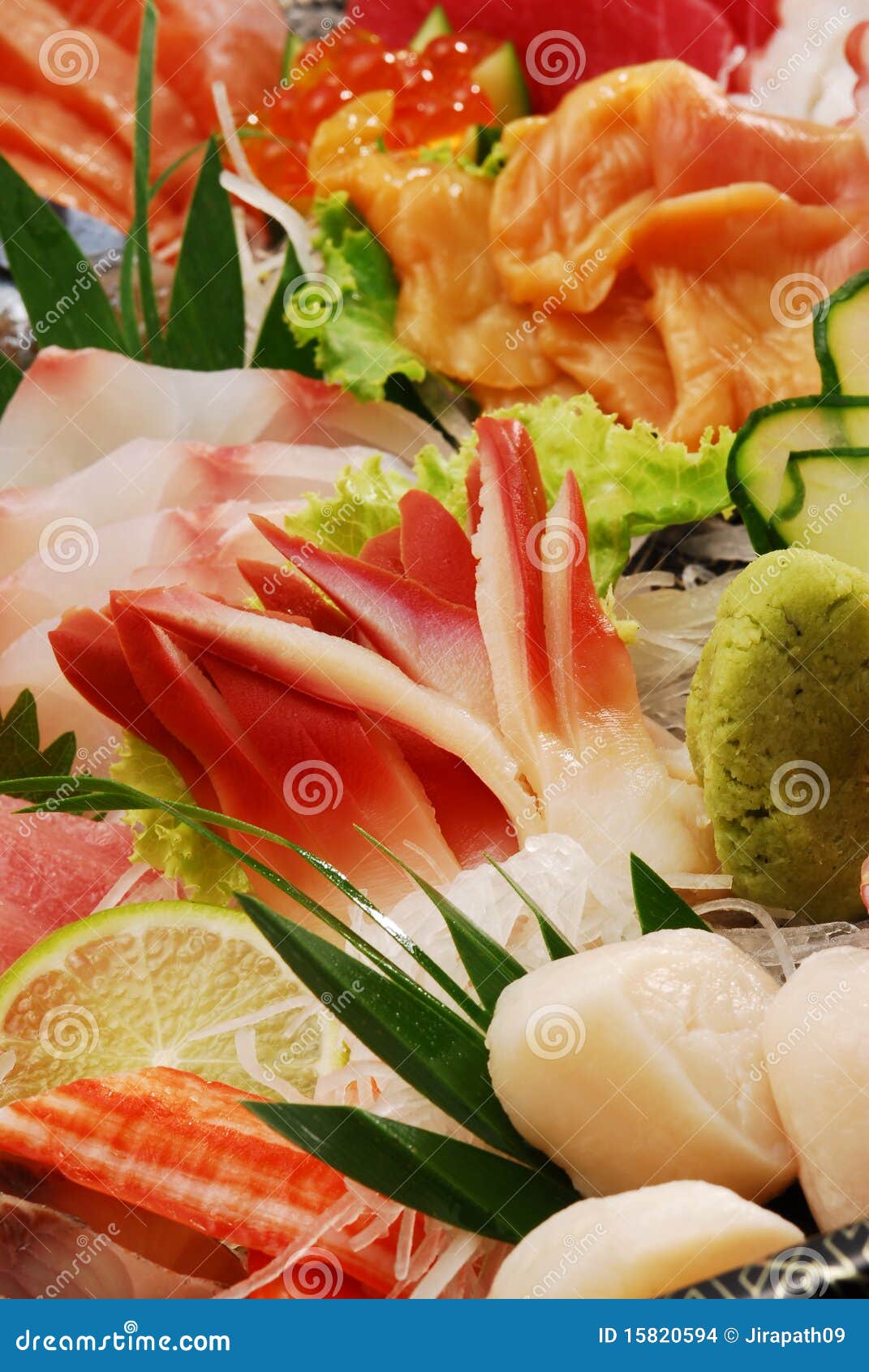 Japanese sashimi set stock photo. Image of green, fresh - 15820594