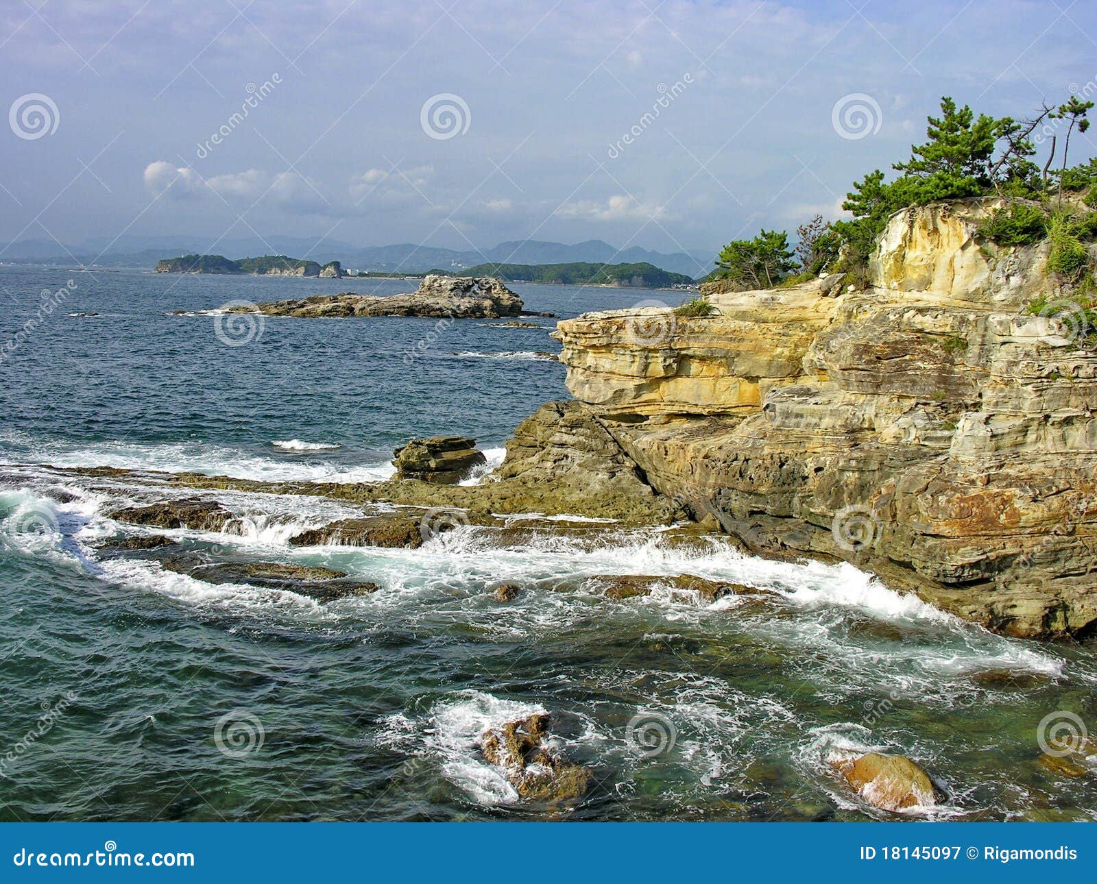 Japanese sea stock image. Image of splashes, stone, beat - 18145097