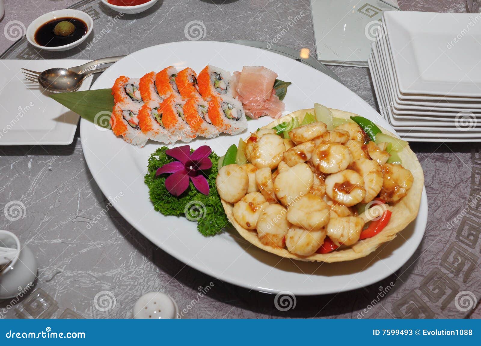 Japanese Seafood Dish stock image. Image of consumption - 7599493
