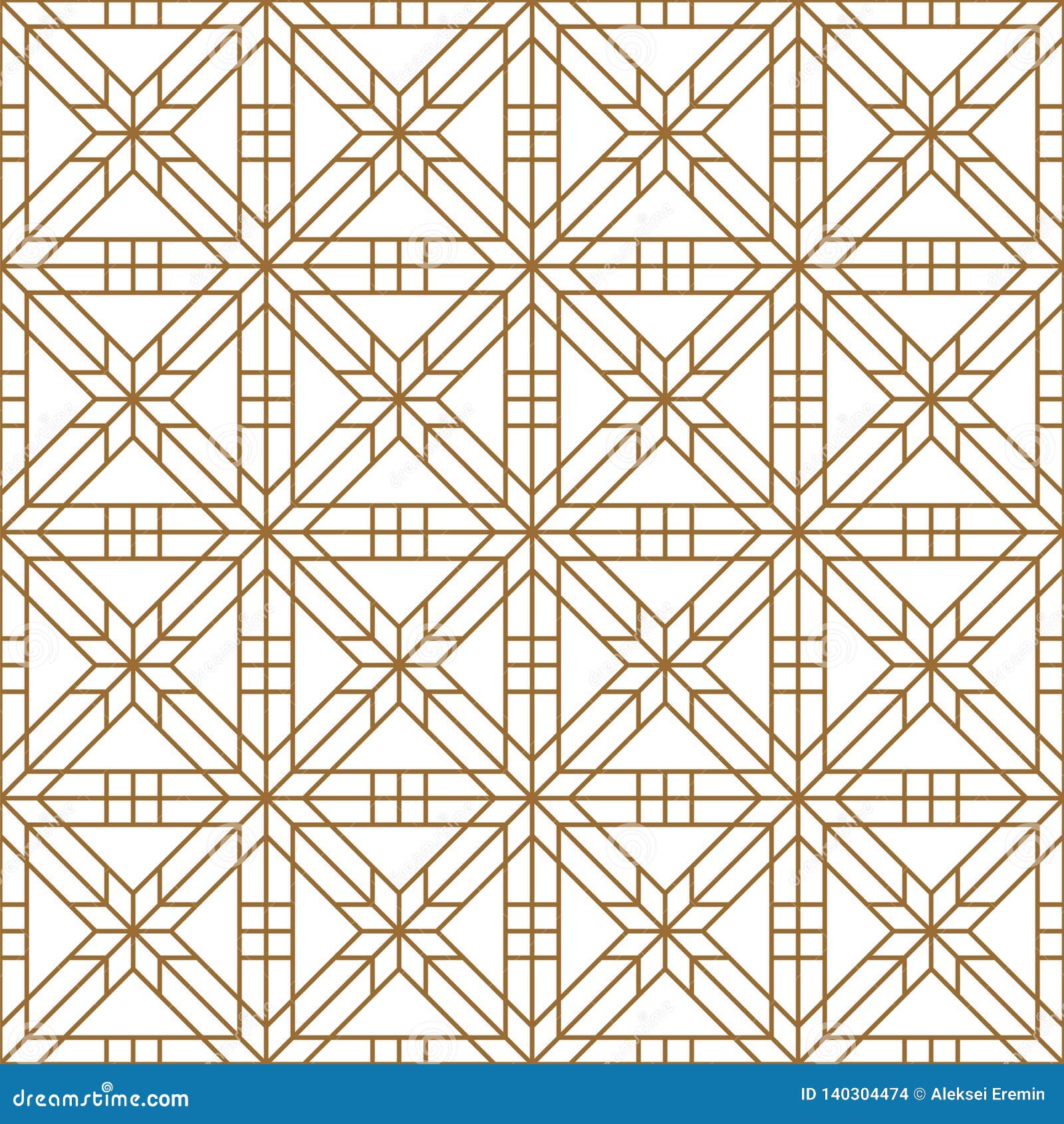 Seamless Traditional Japanese Geometric Ornament .Golden Color Lines ...