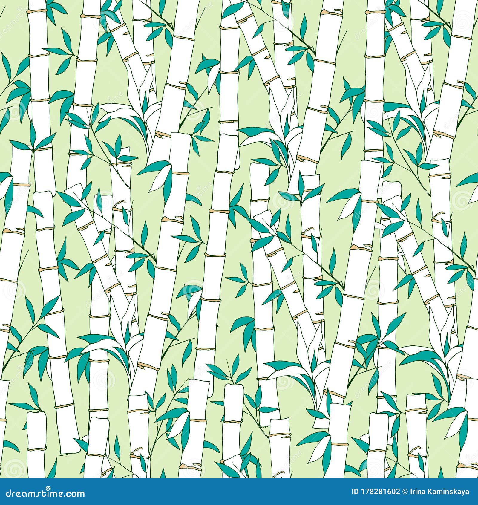 Japanese Seamless Pattern with Bamboo. Vector Illustration Tropical ...