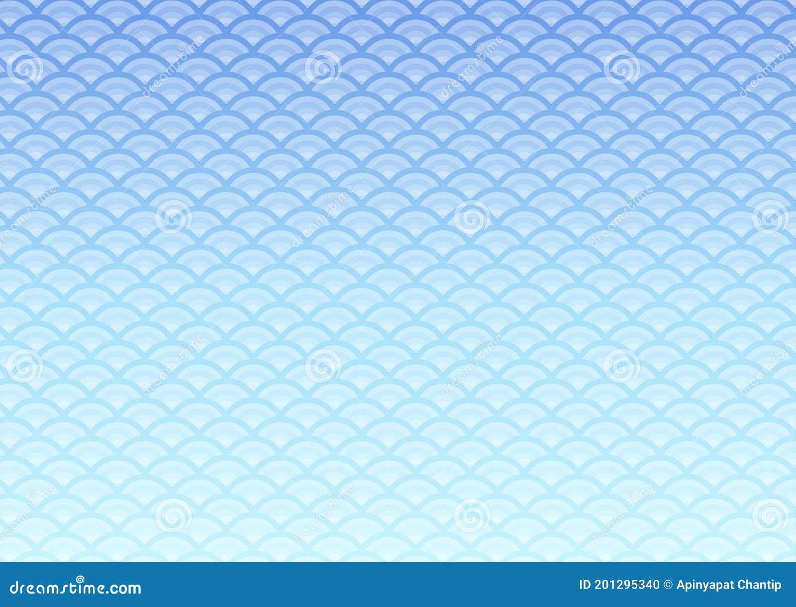 Japanese Seamless Wave Pattern Blue Color Gradient Background Stock ...
