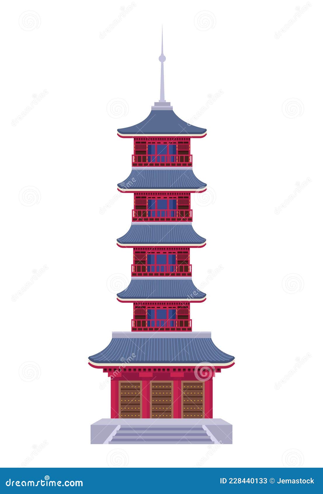Japanese Sensoji Temple Cartoon Vector | CartoonDealer.com #228440133