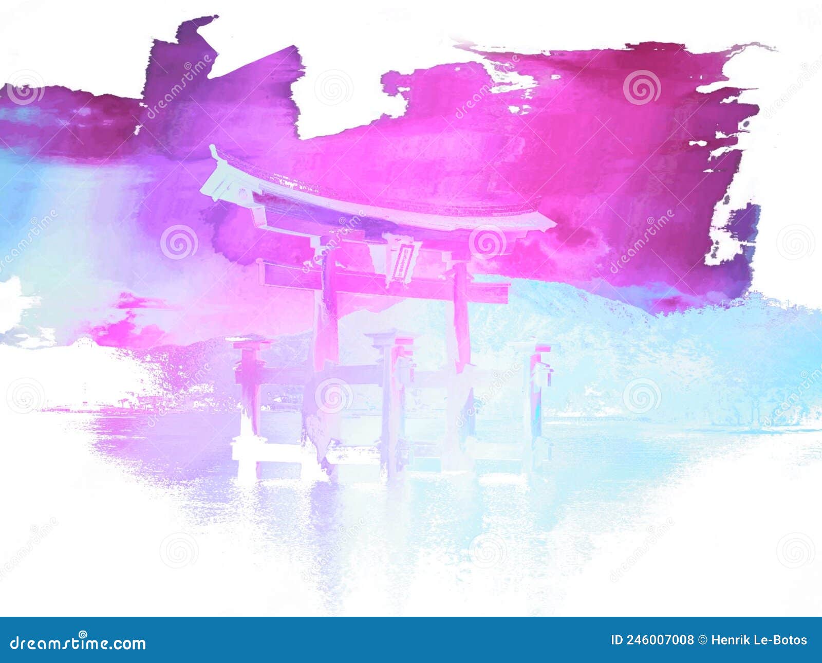 Japanese Shinto Torii Gate Black And White Vector Design Set ...