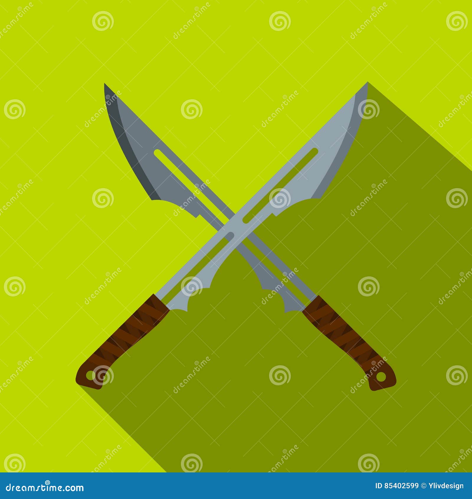 Japanese Short Swords Icon, Flat Style Stock Vector - Illustration of ...