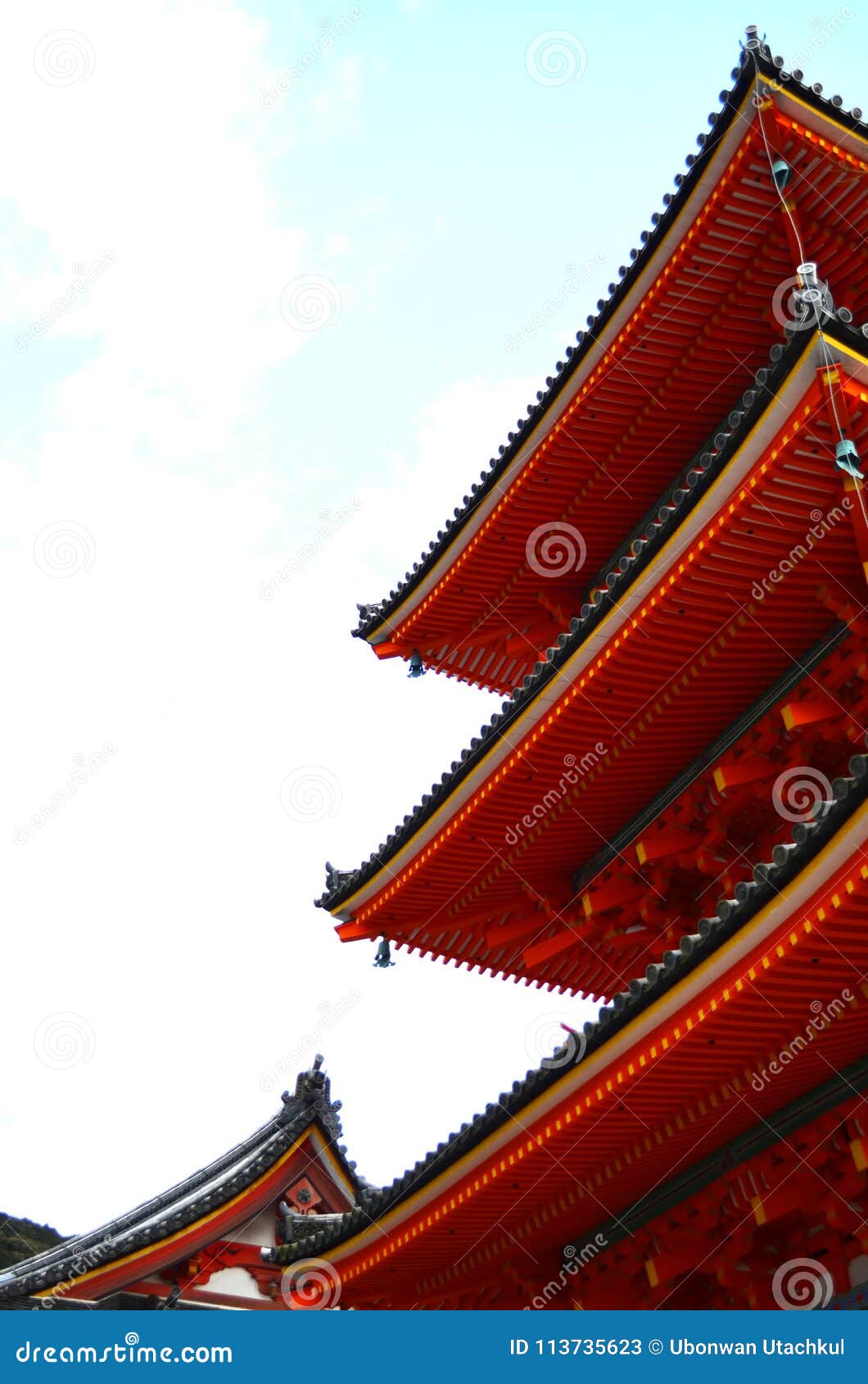 Side View of Japanese Shrine Roof Stock Image - Image of oriental ...