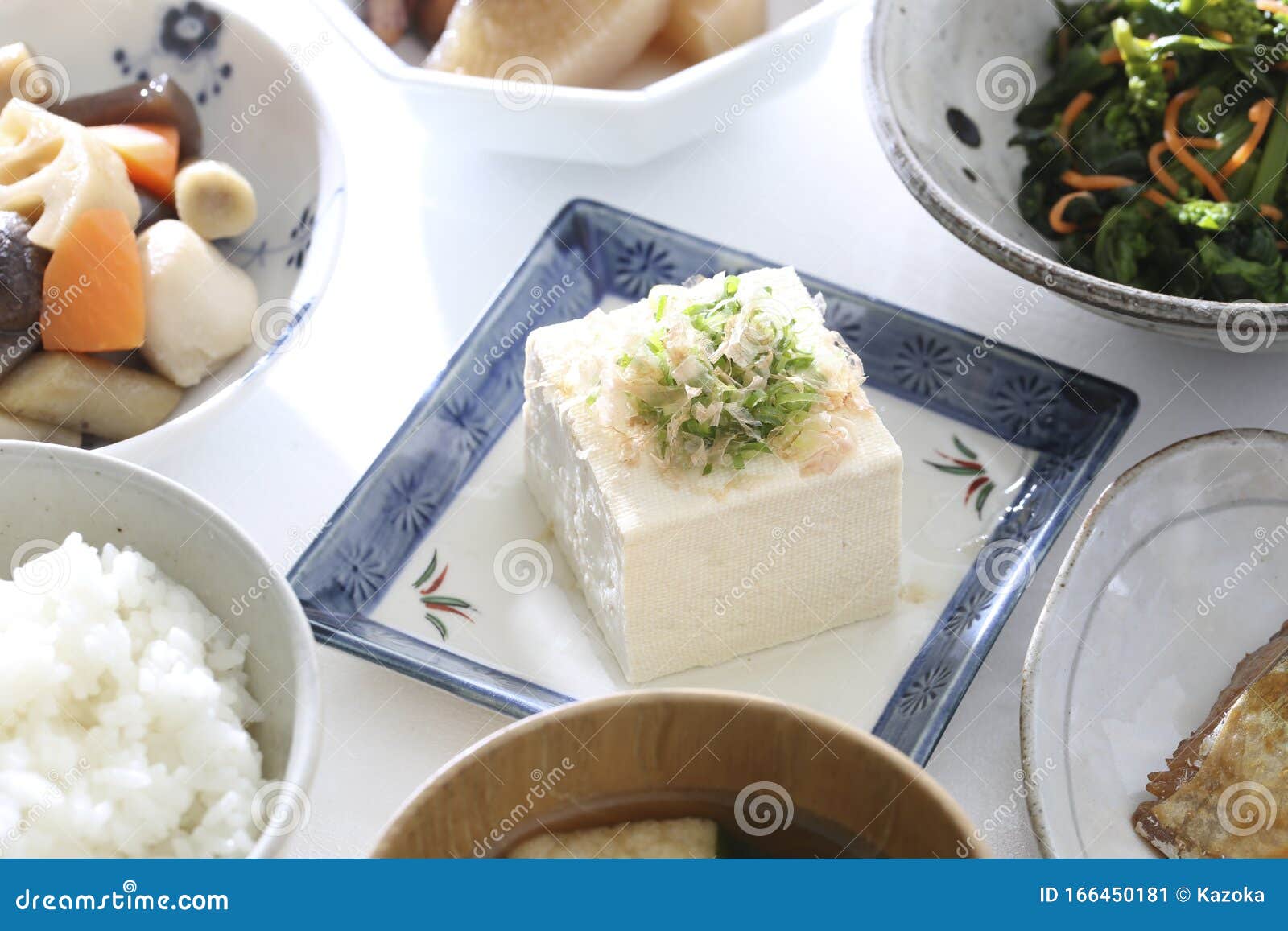 Japanese side dishes stock image. Image of tofu, healthy - 166450181