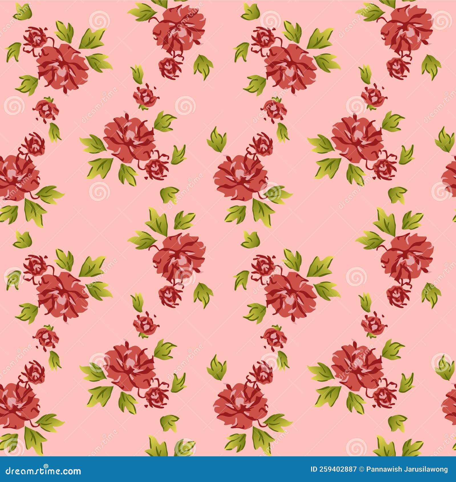 Japanese Soft Sweet Flower Motif Vector Seamless Pattern Stock Vector ...
