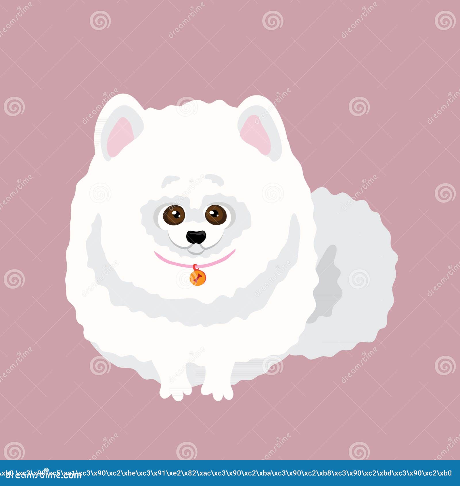 Japanese Spitz Puppy And Gingerbread Hares. Watercolor Royalty-Free ...