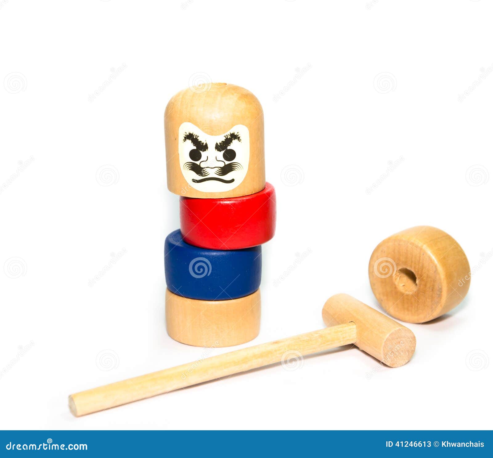Japanese Stacked Daruma Game Stock Image - Image of hammer, back: 41246613
