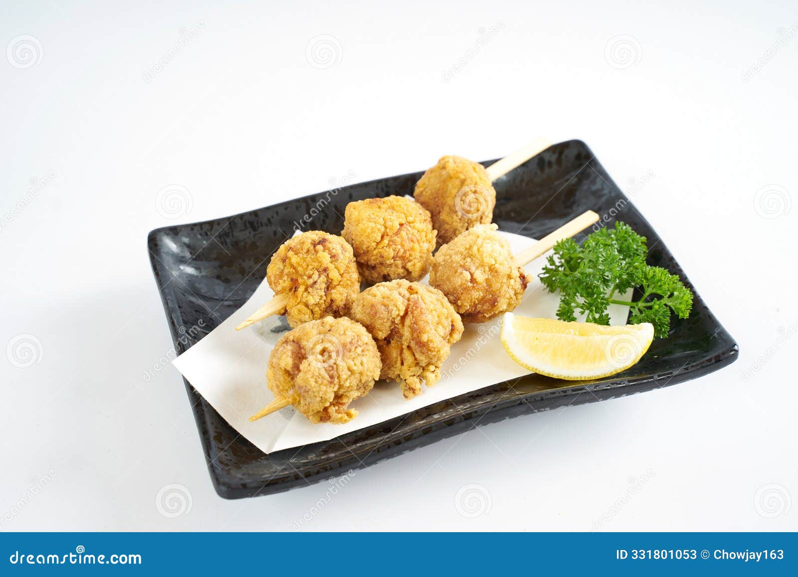 Japanese Stlye Deep Fried Chicken Leg on White Backgroud Stock Image ...