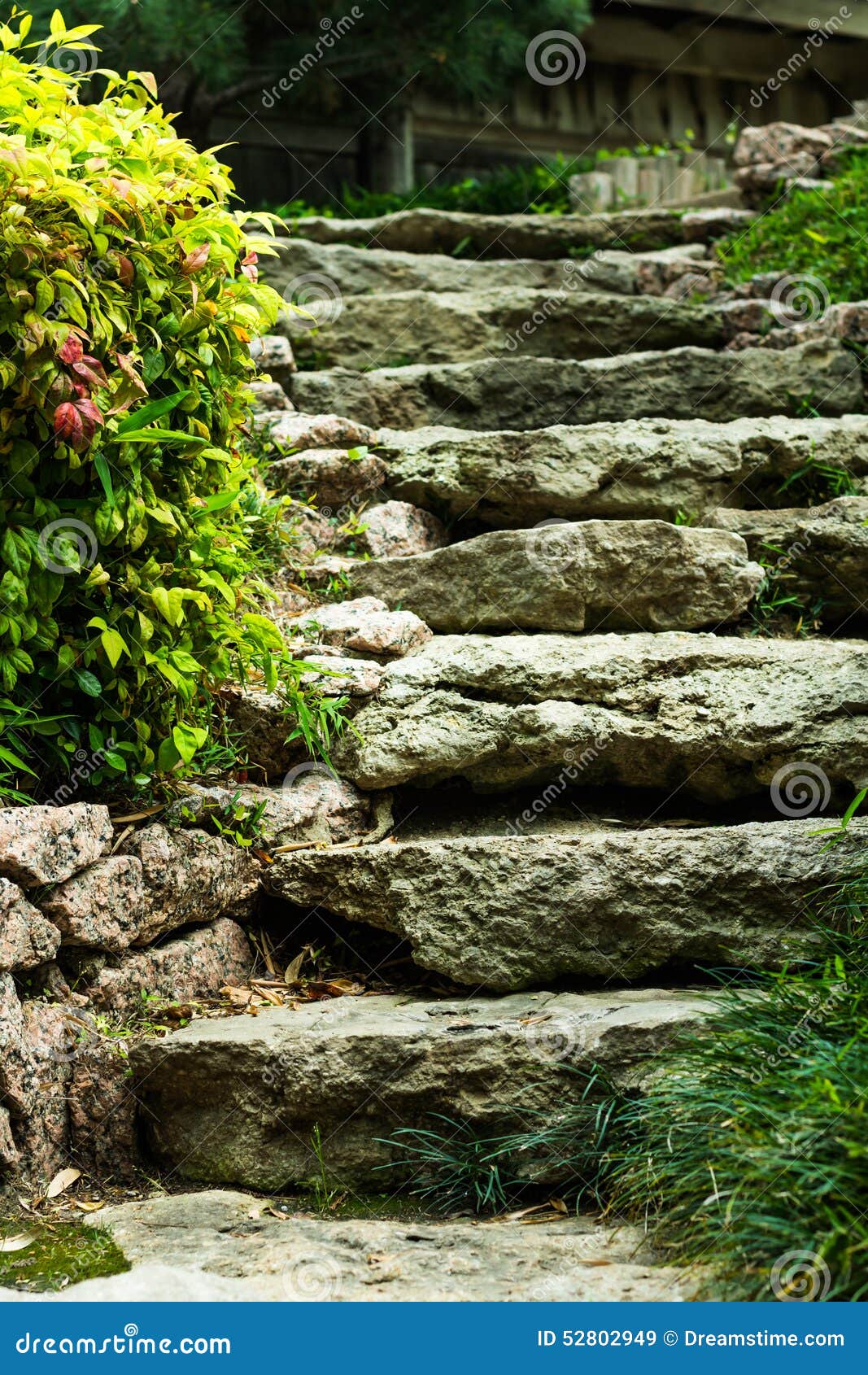 Japanese Stone Garden Steps Stock Image - Image of stairs, garden: 52802949