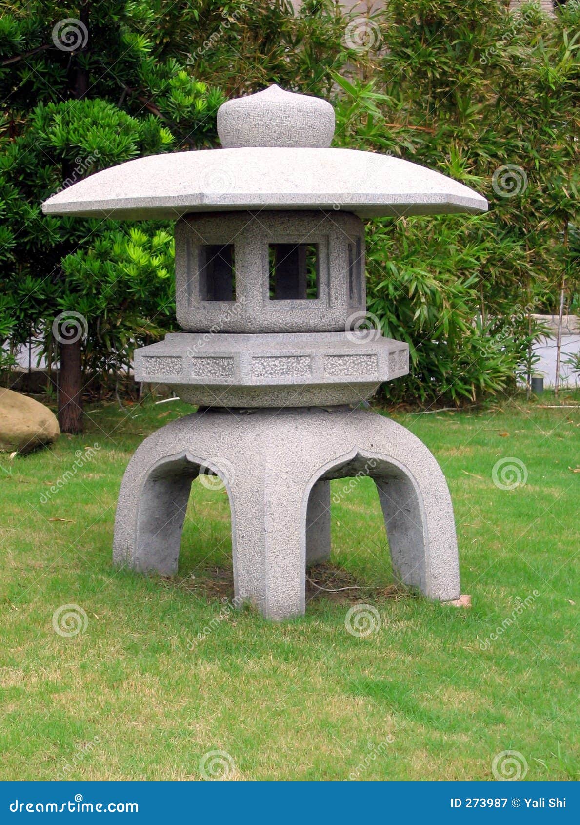 Japanese Stone Lantern stock image. Image of trees, stone - 273987