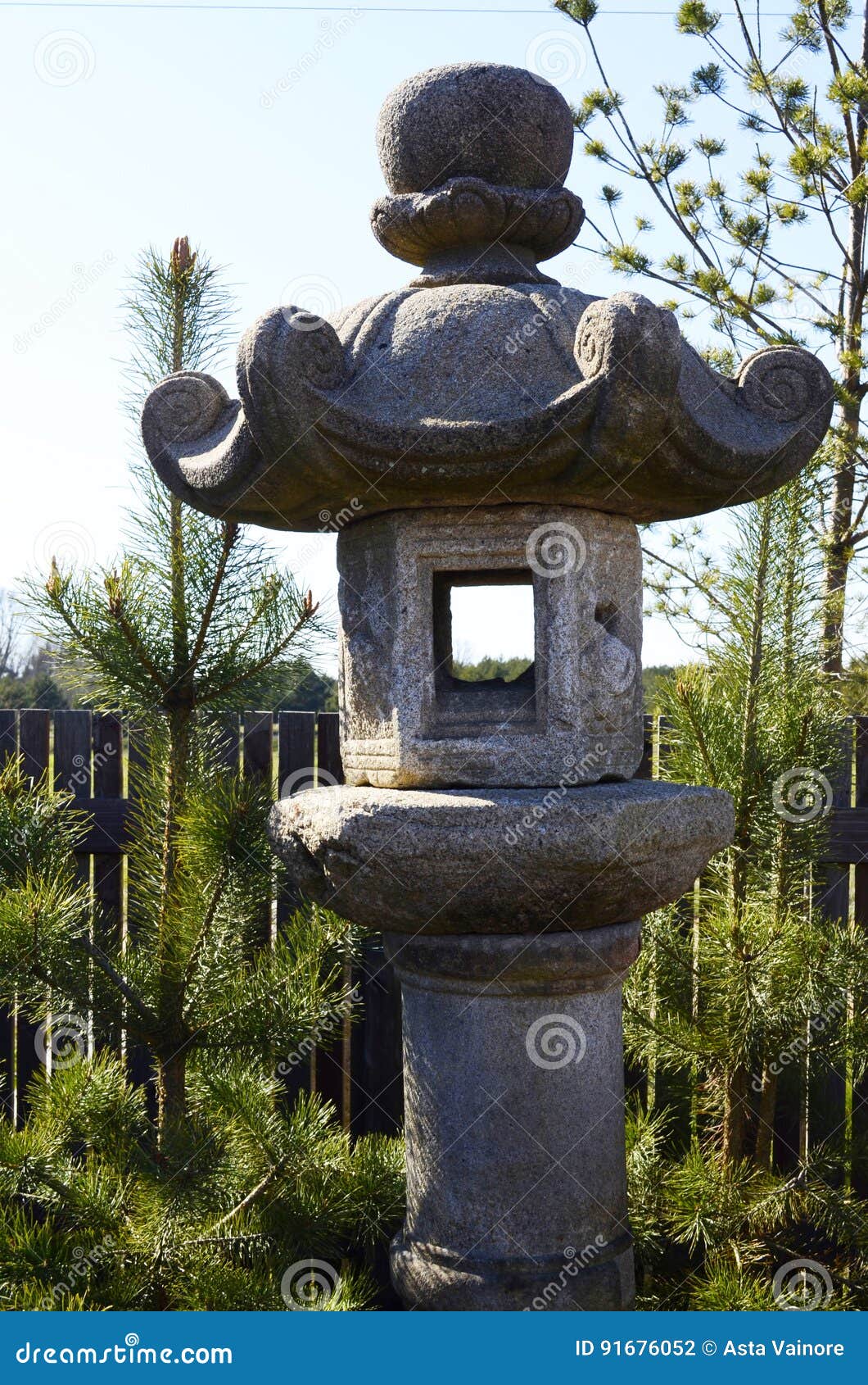 Japanese Stone Lantern stock photo. Image of flow, garden - 91676052