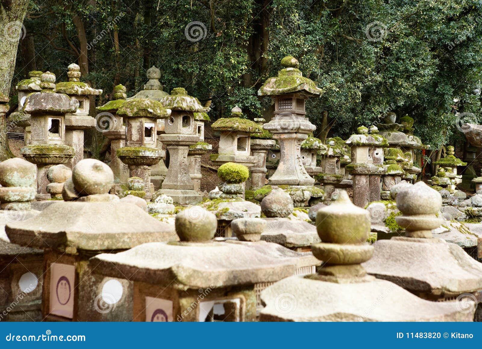 Japanese Stone Lanterns stock photo. Image of built, ceremony - 11483820