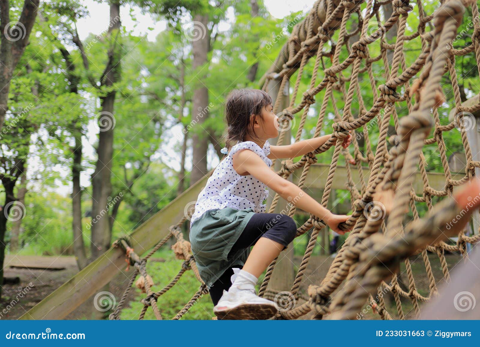 Japanese Student Girl Playing with Rope Walking Stock Image - Image of ...