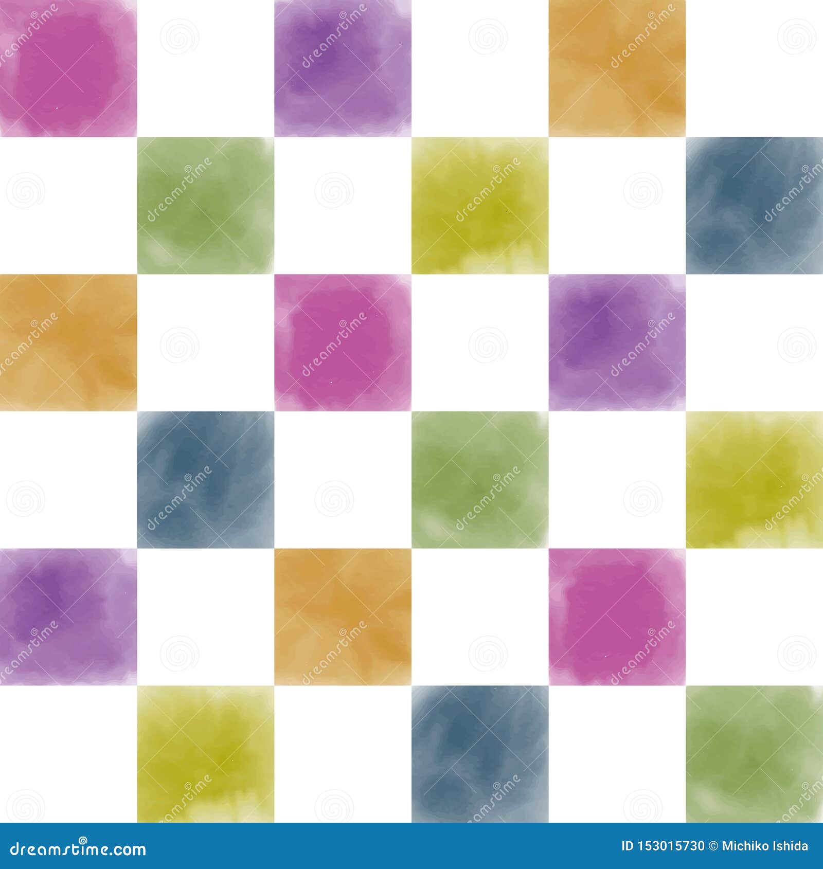 Japanese Style Checker Watercolor Pattern Stock Illustration ...
