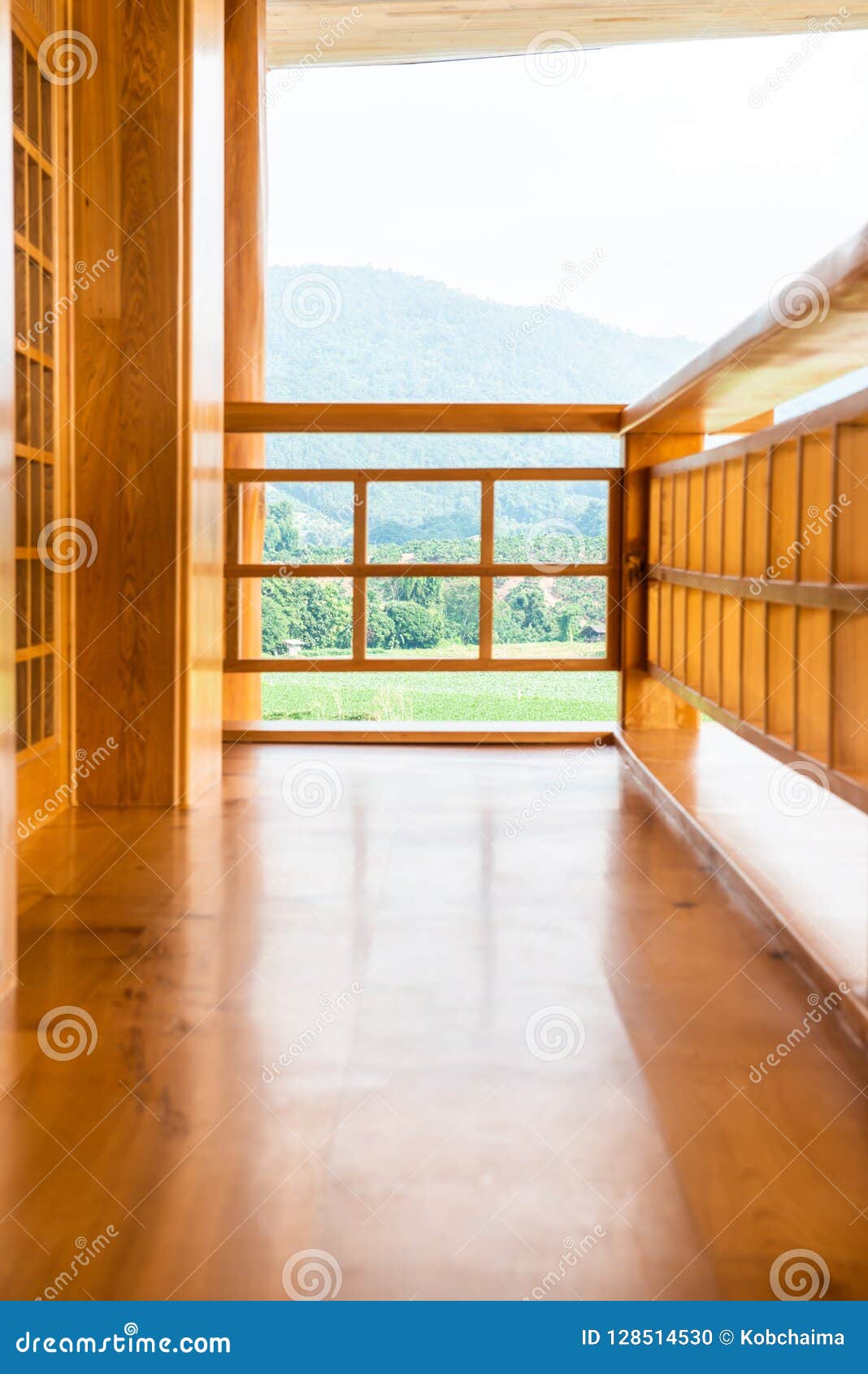 Japanese Style Corridor with Natural View Stock Photo - Image of home ...