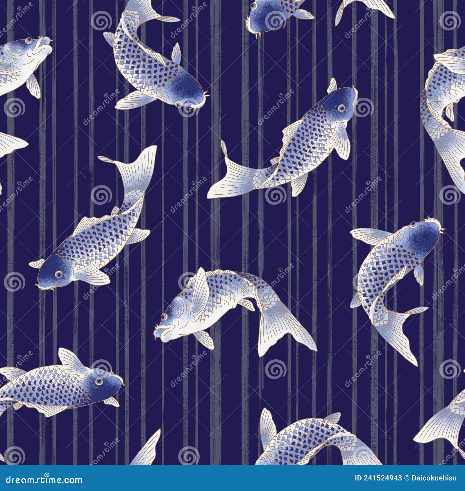 Japanese Style and Elegant Carp Pattern Stock Illustration ...