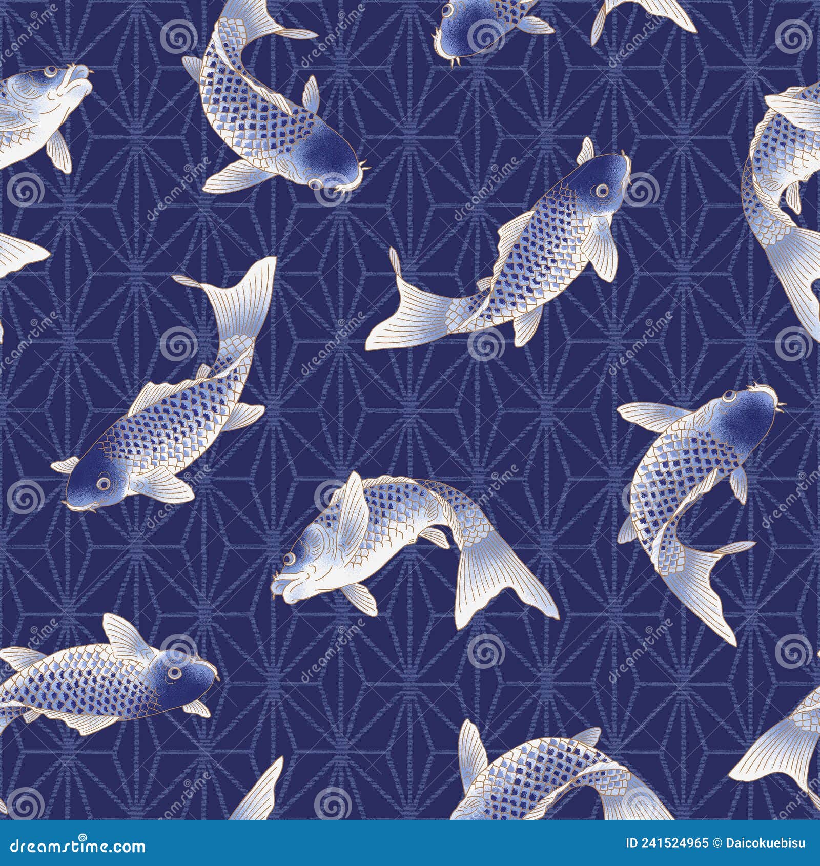Japanese Style and Elegant Carp Pattern Stock Illustration ...