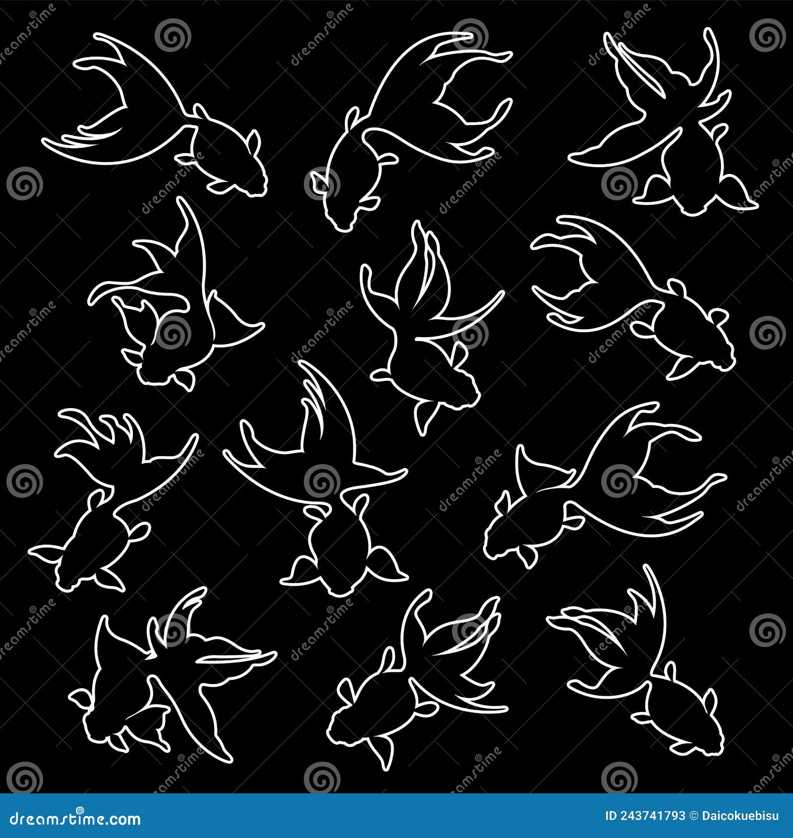 Japanese Style and Elegant Goldfish Pattern, Stock Vector ...