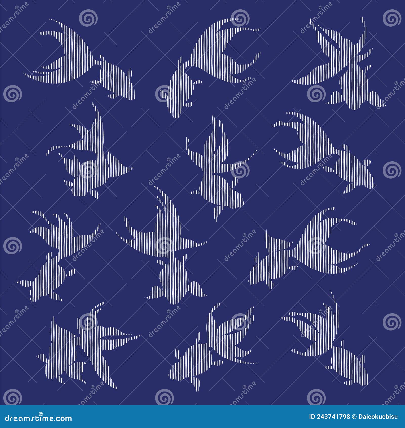 Japanese Style and Elegant Goldfish Pattern, Stock Vector ...