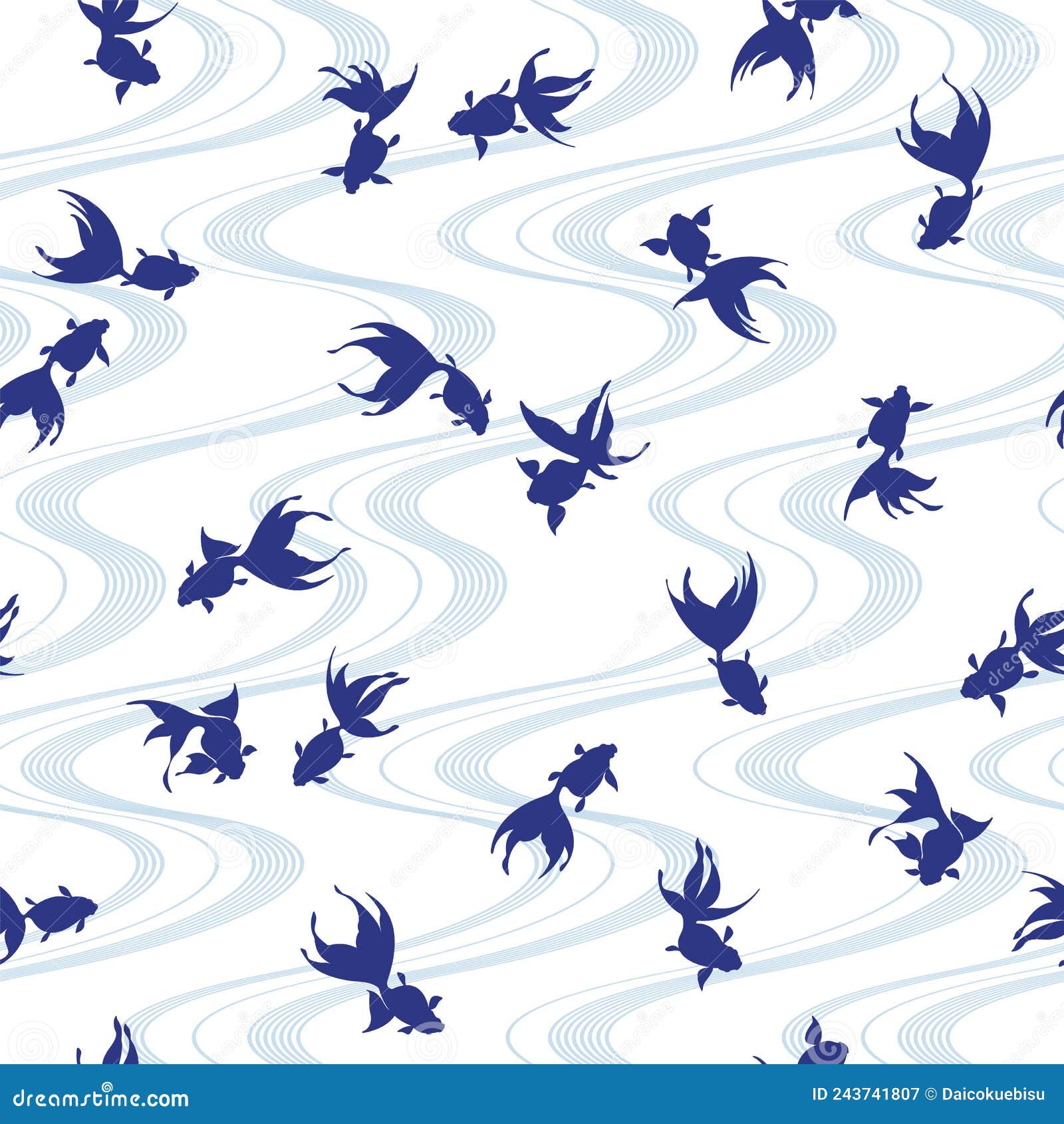 Japanese Style and Elegant Goldfish Pattern, Stock Vector ...