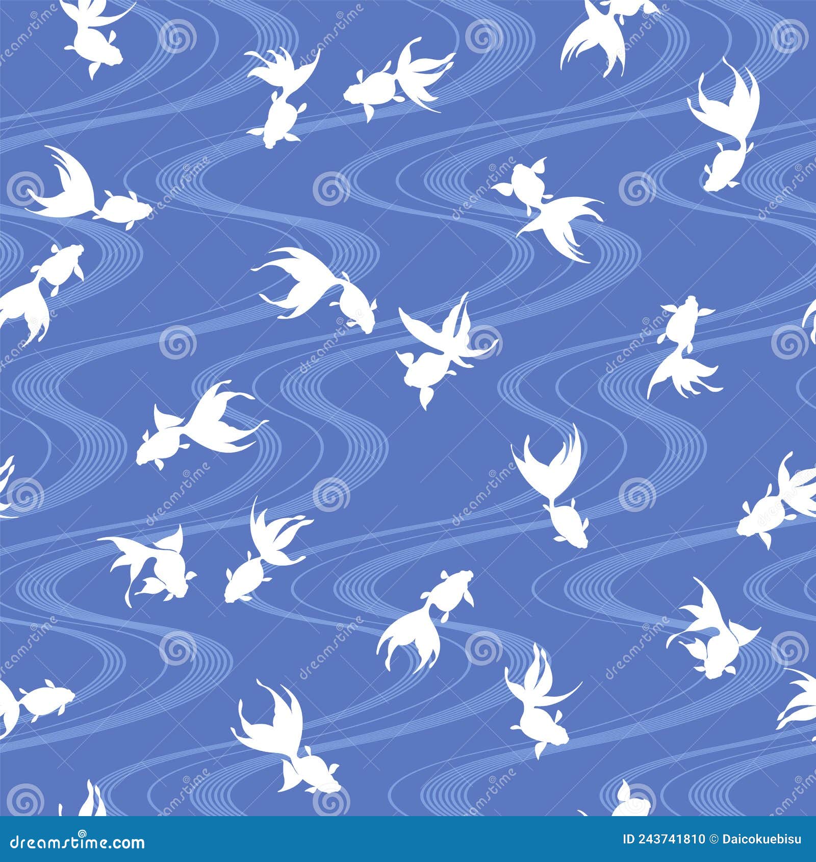 Japanese Style and Elegant Goldfish Pattern, Stock Vector ...