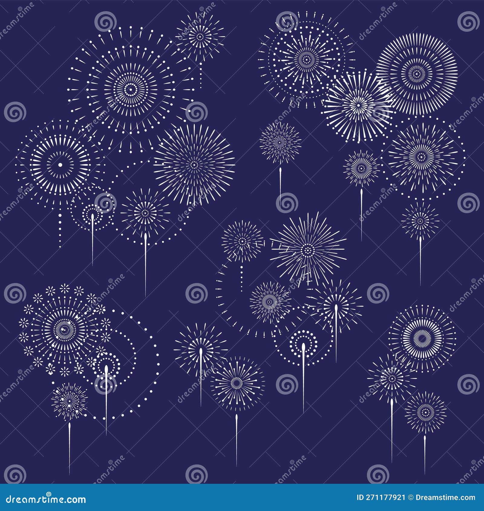 Japanese Style Fireworks Material Collection, Stock Vector ...