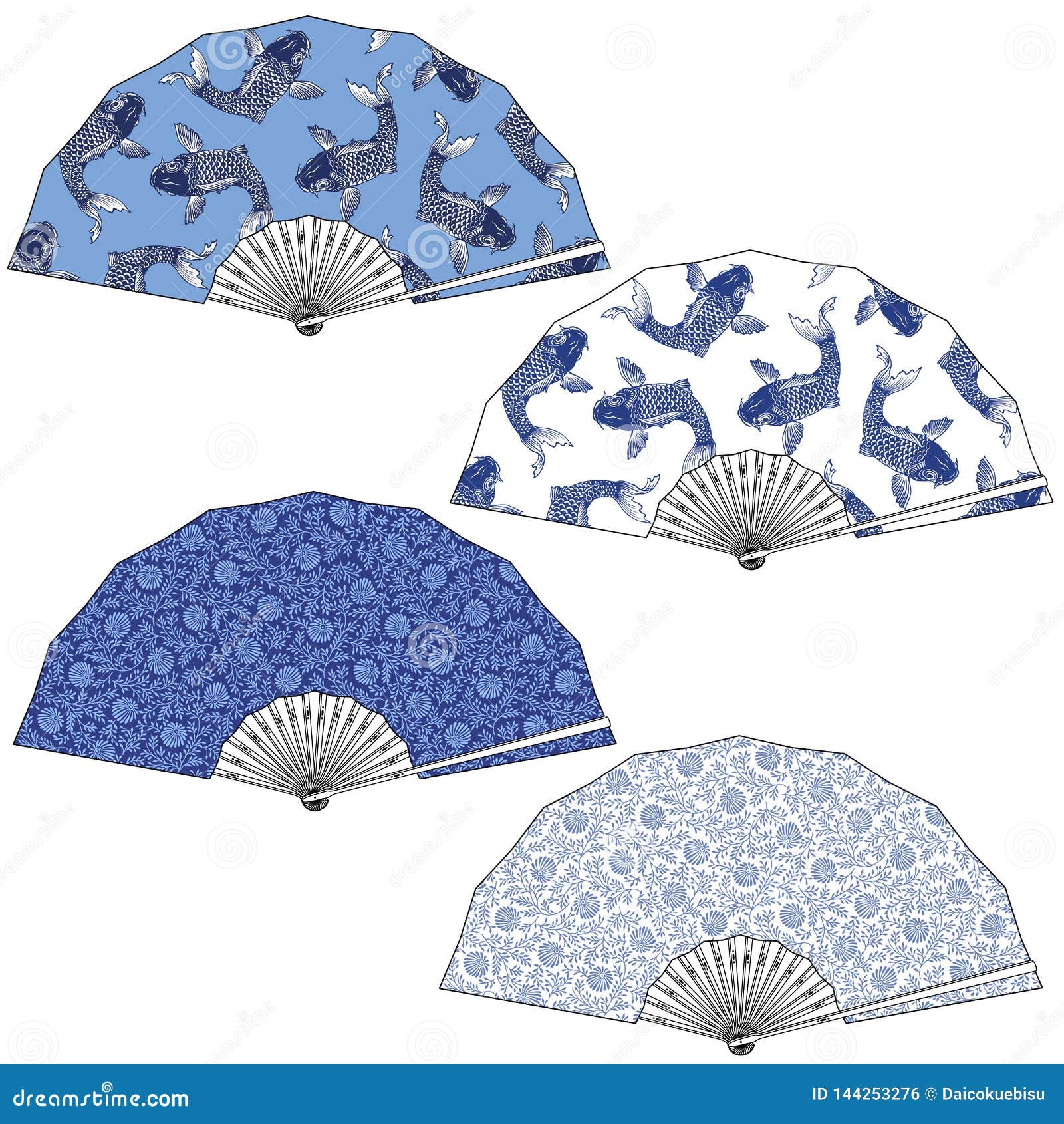 Japanese Style Folding Fan Pattern, Stock Vector - Illustration of tool ...