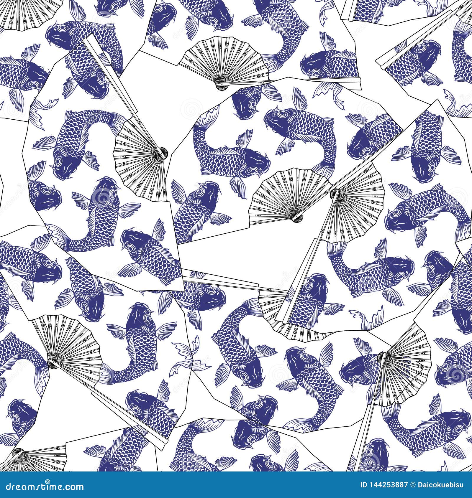 Japanese Style Folding Fan Pattern, Stock Vector - Illustration of ...