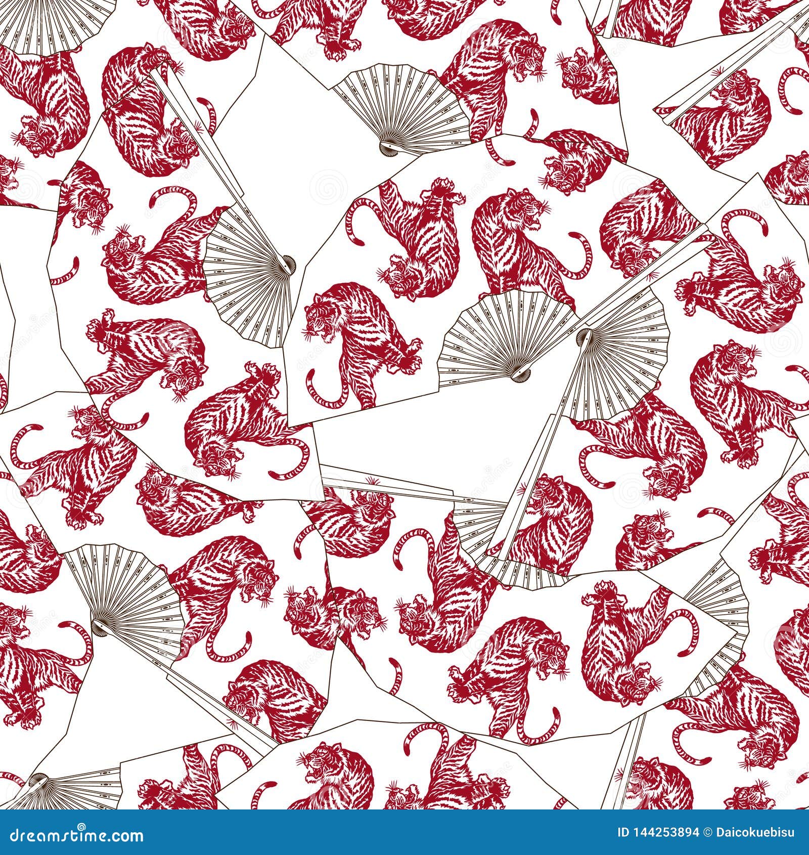 Japanese Style Folding Fan Pattern, Stock Vector - Illustration of ...