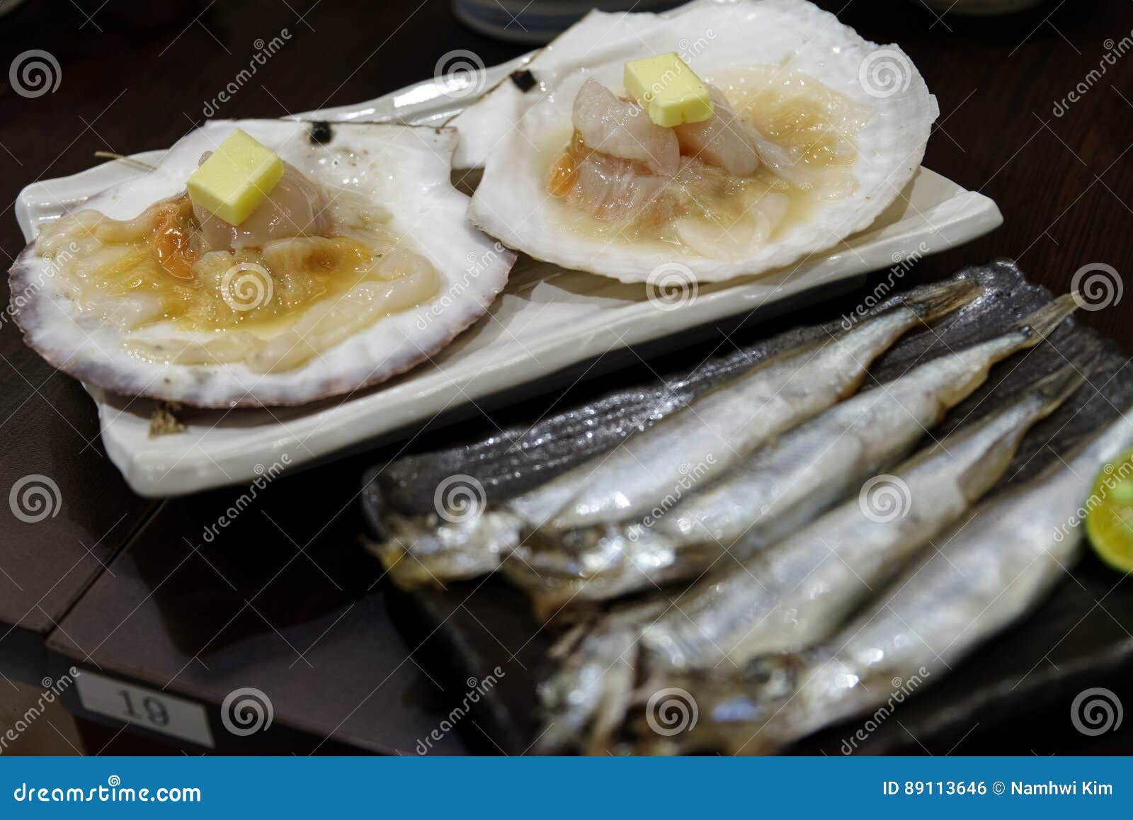 Japanese Style Grilled Fish with Stock Photo - Image of lunch, japanese ...