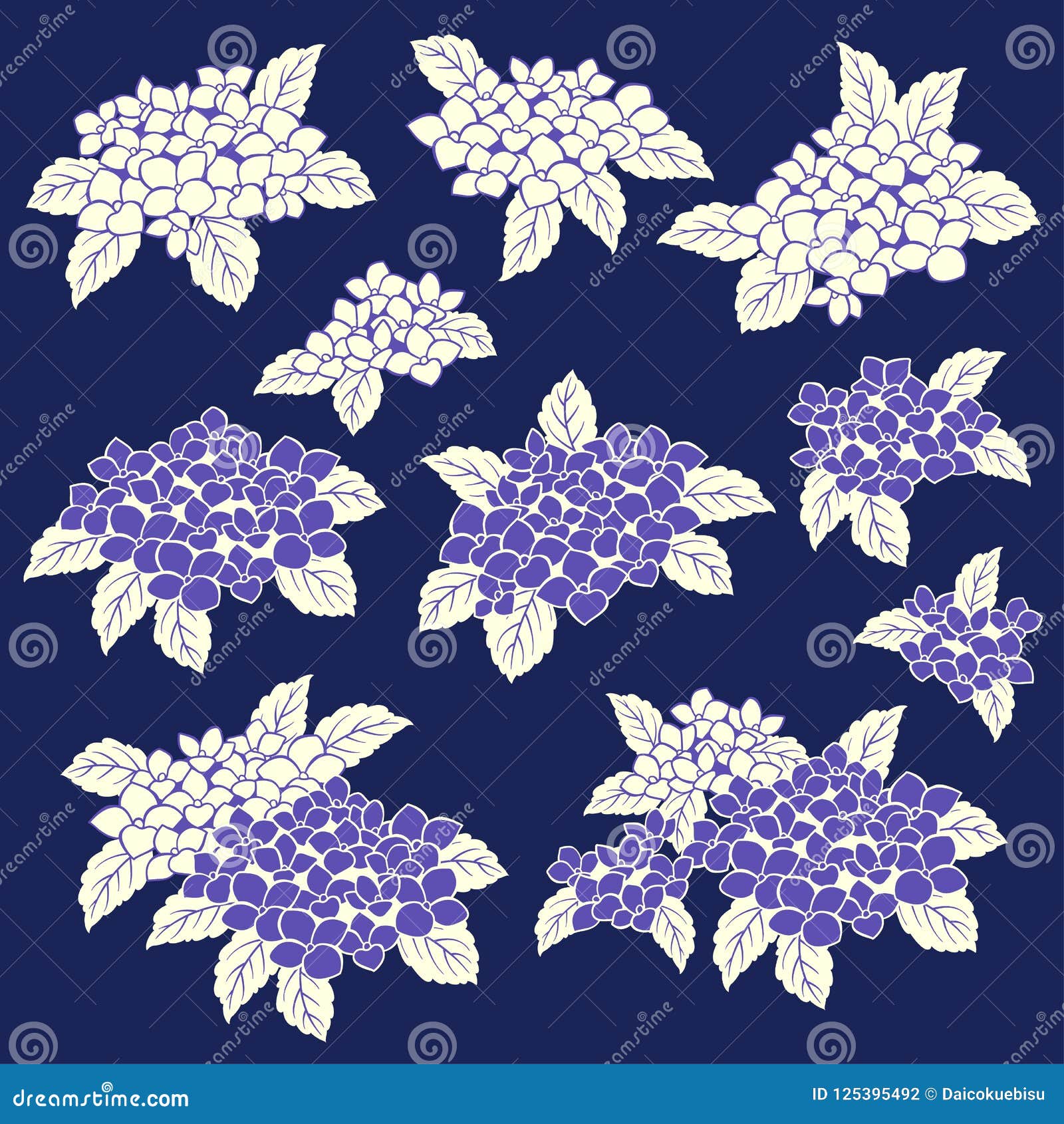 Japanese style hydrangea, stock vector. Illustration of decoration ...